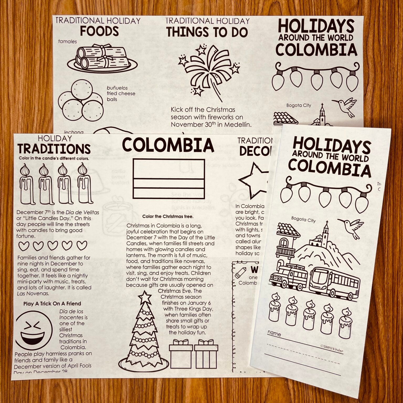 Colombia Holiday Brochure - Simply Kinder + Printable Membership