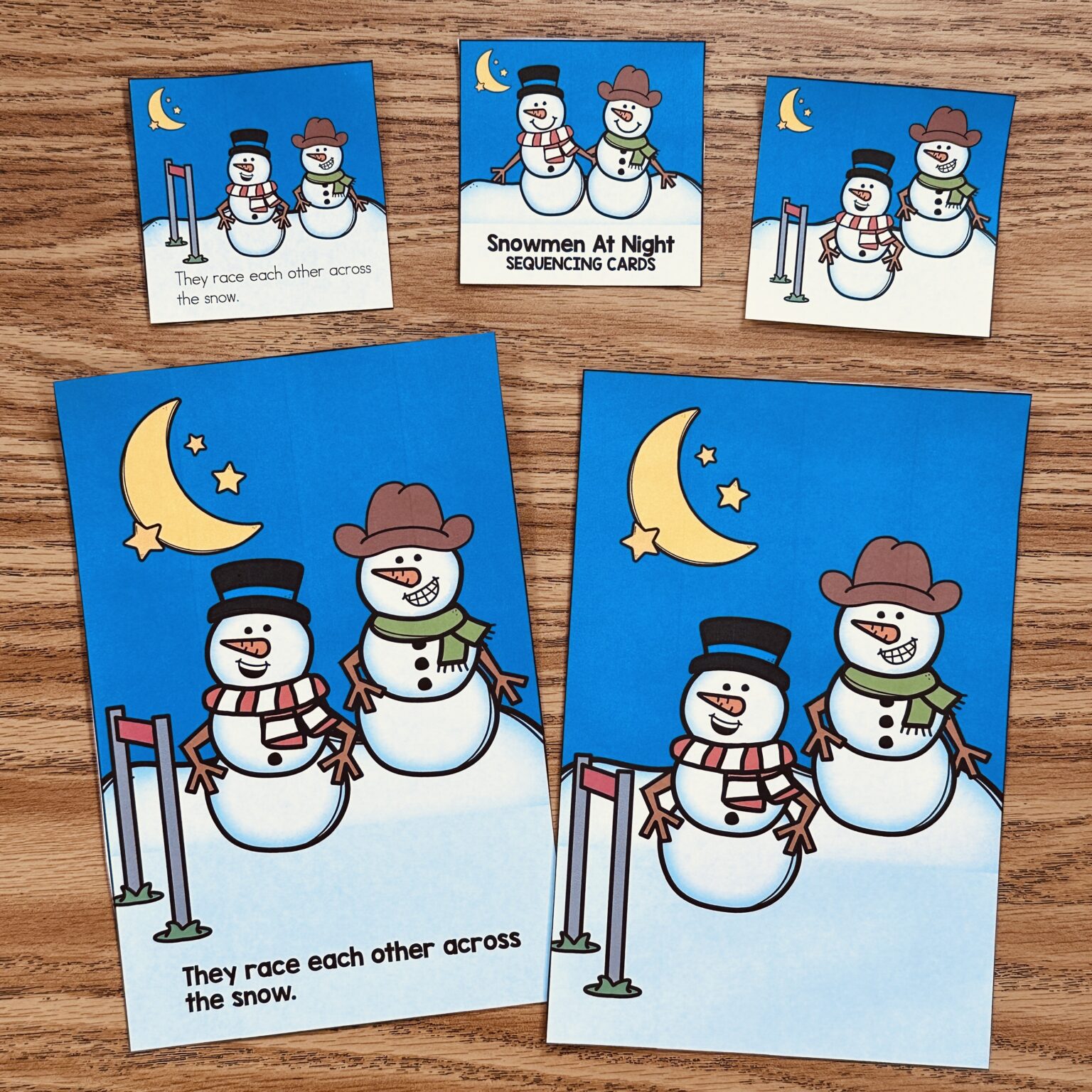 Snowmen At Work Sequencing Activities - Simply Kinder + Printable ...