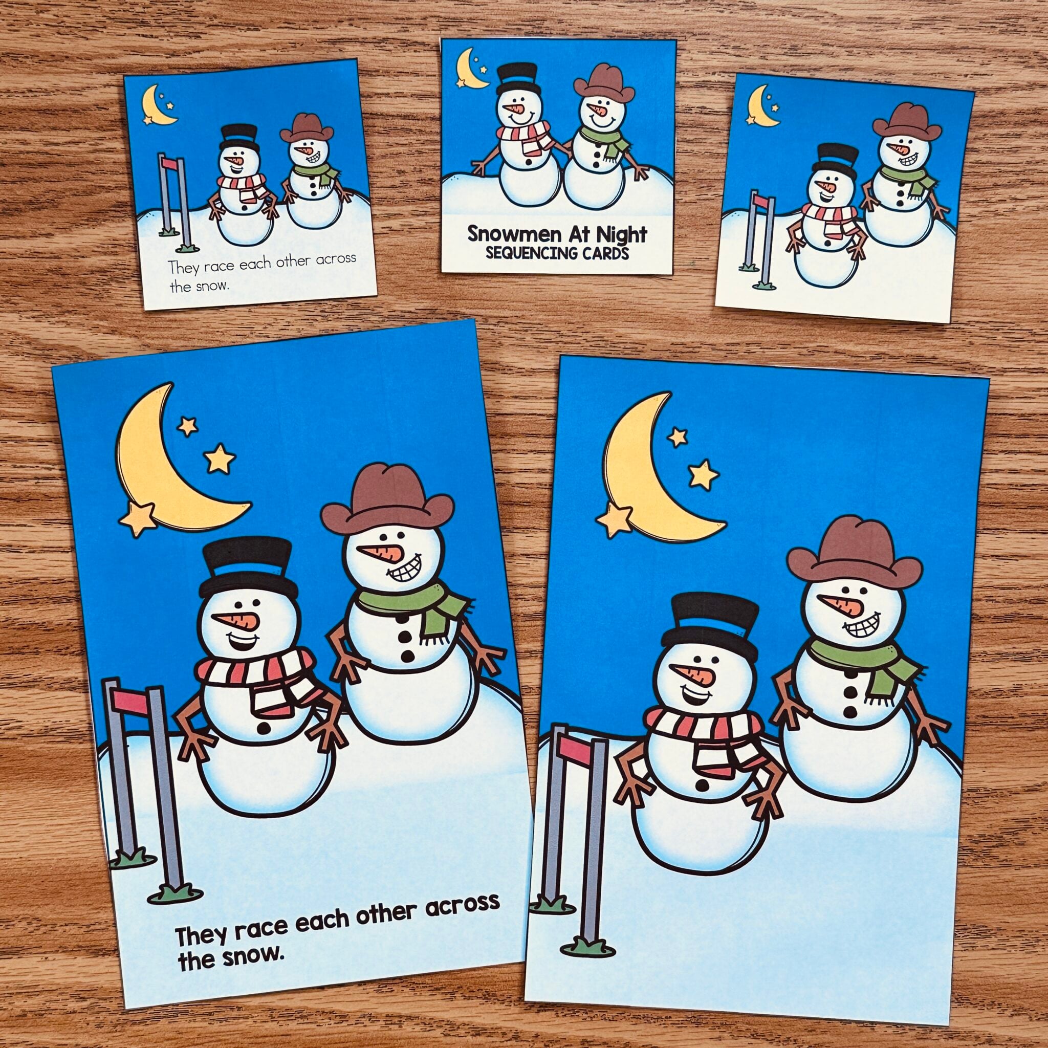 Snowmen At Work Sequencing Activities - Simply Kinder + Printable ...