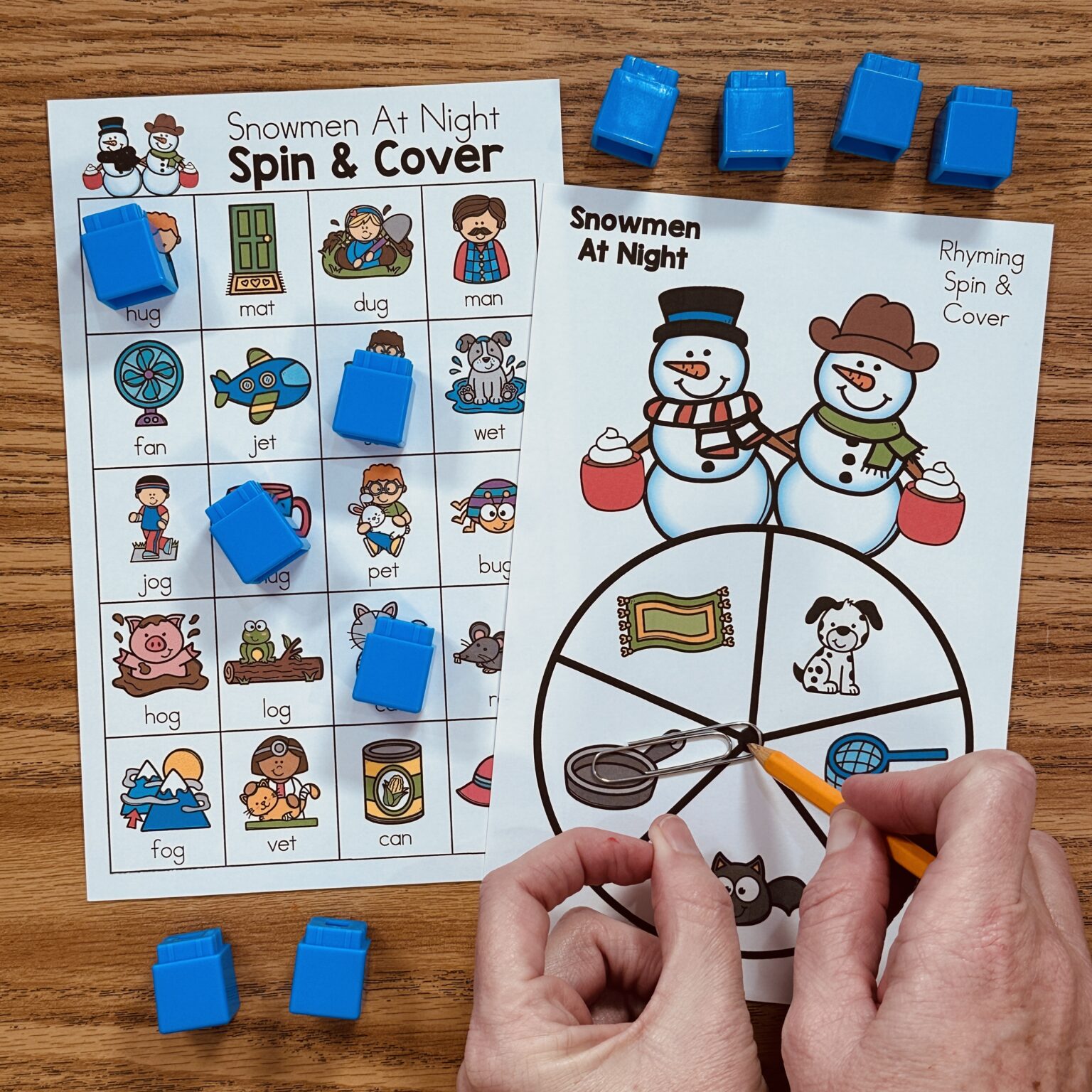 Snowmen At Night Rhyming Literacy Center - Simply Kinder + Printable ...