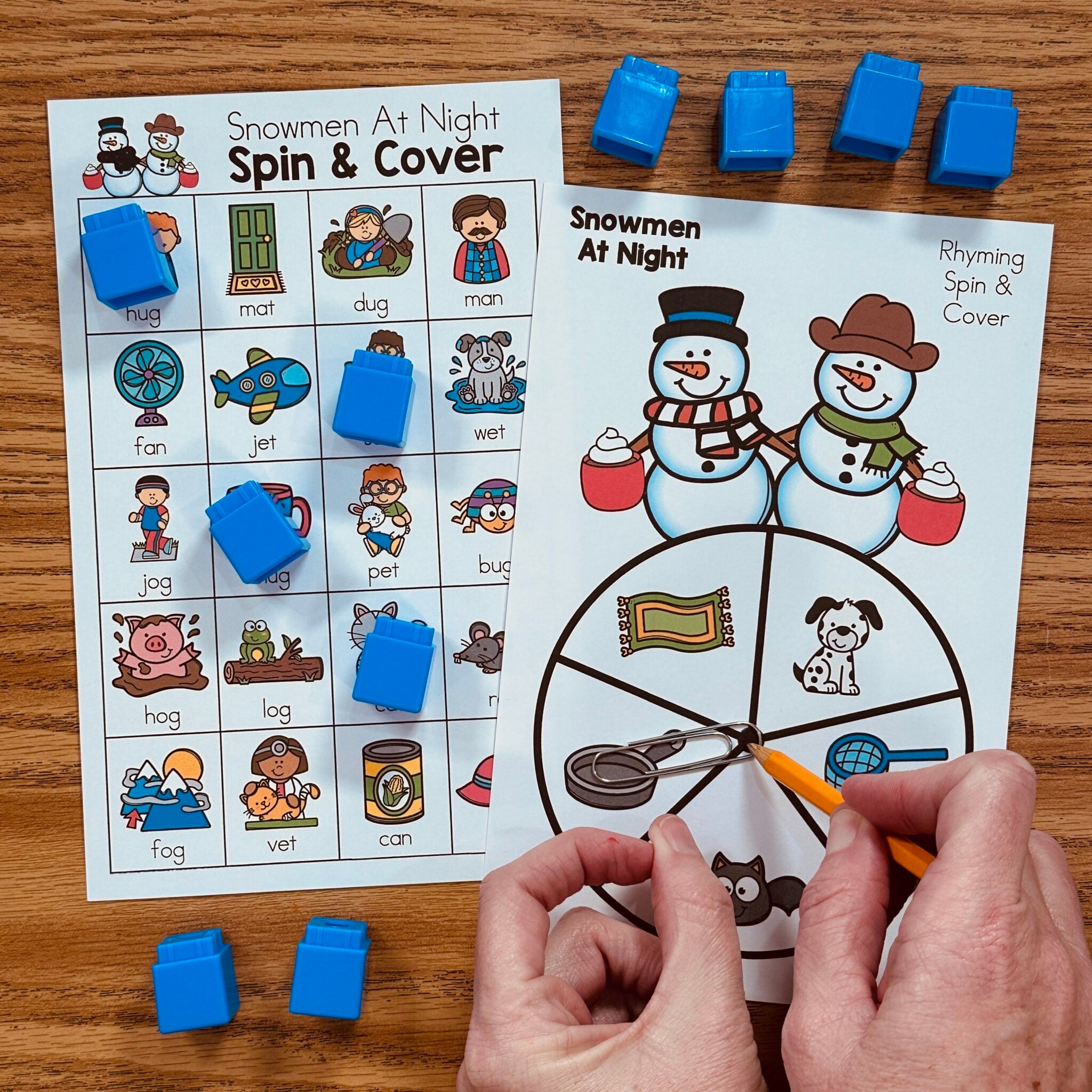 Snowmen At Night Rhyming Literacy Center - Simply Kinder + Printable ...