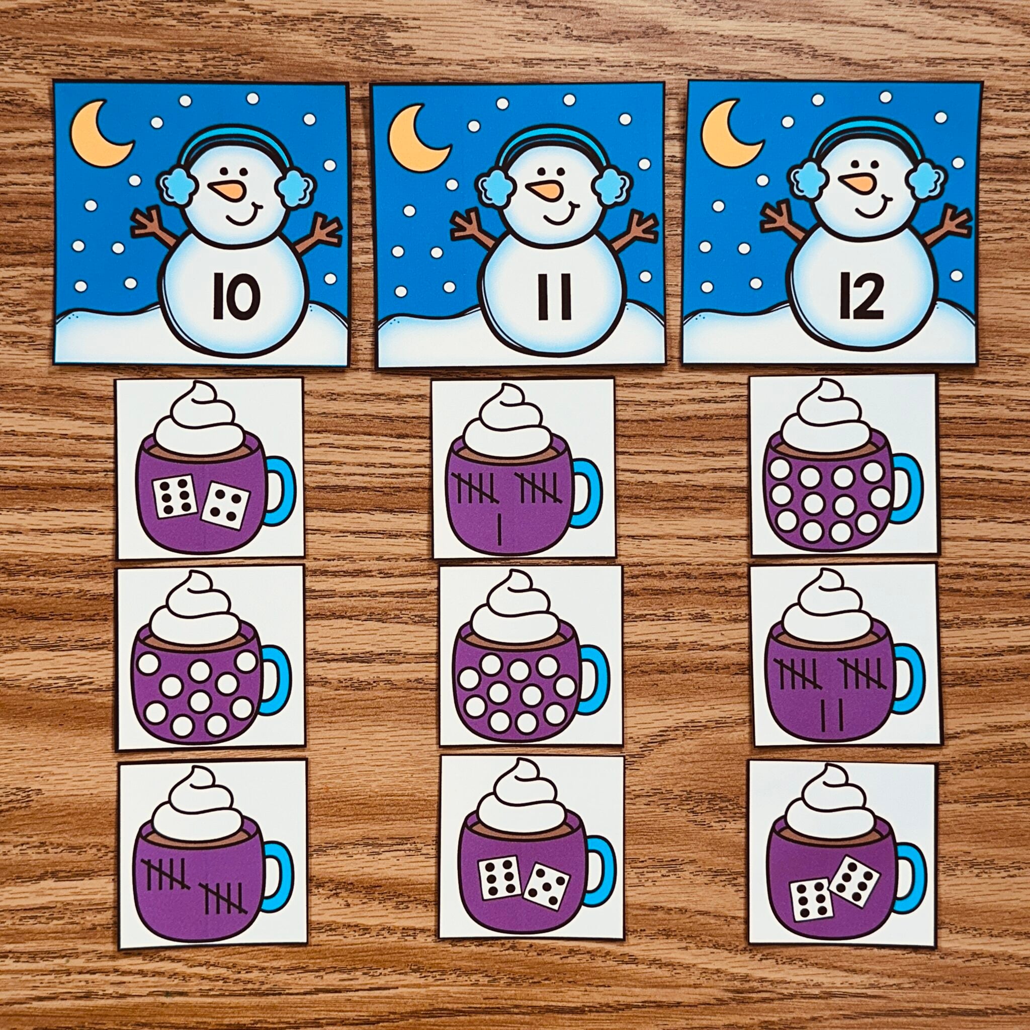 Snowmen At Night Number Math Center - Simply Kinder + Printable Membership