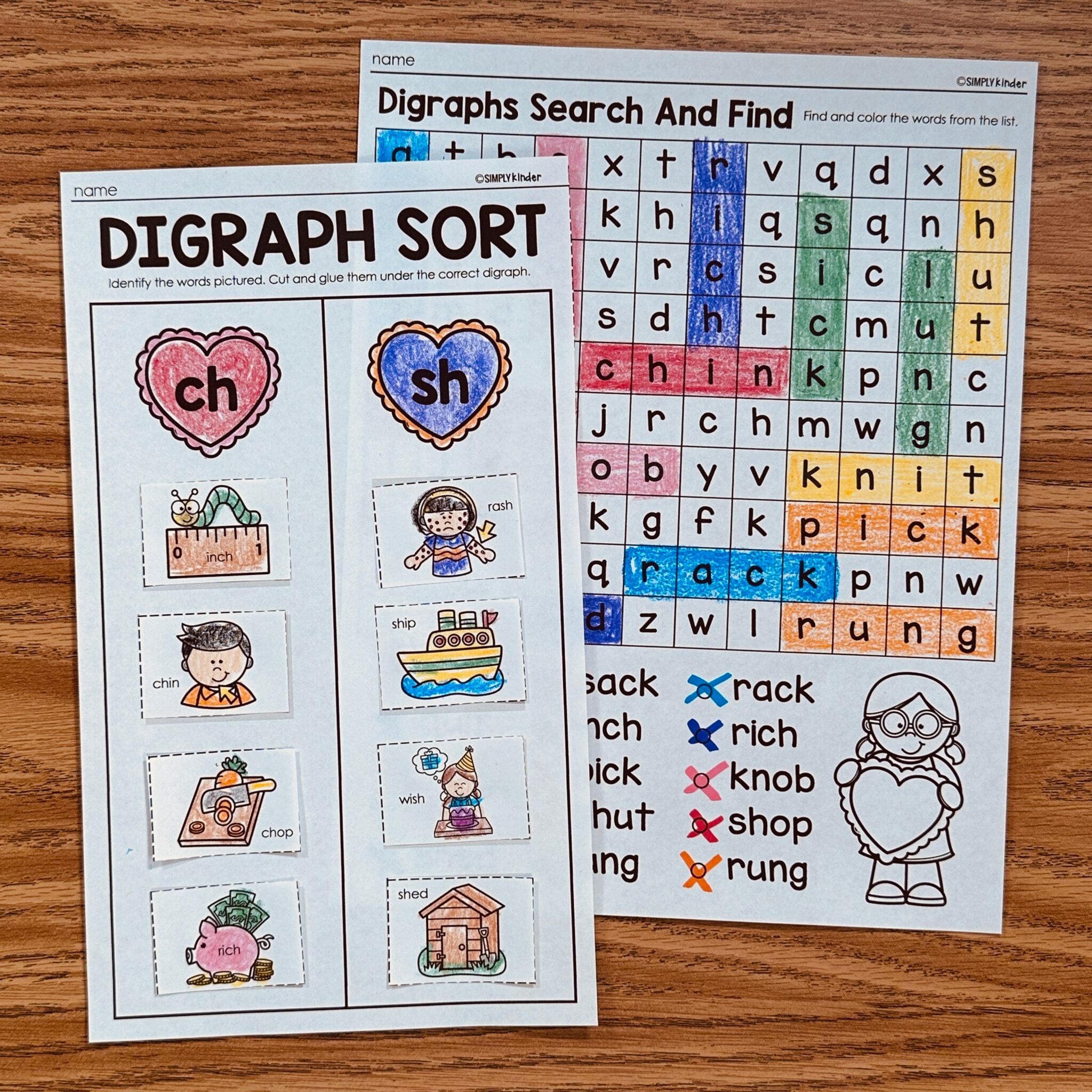 February Digraph Printables - Simply Kinder + Printable Membership