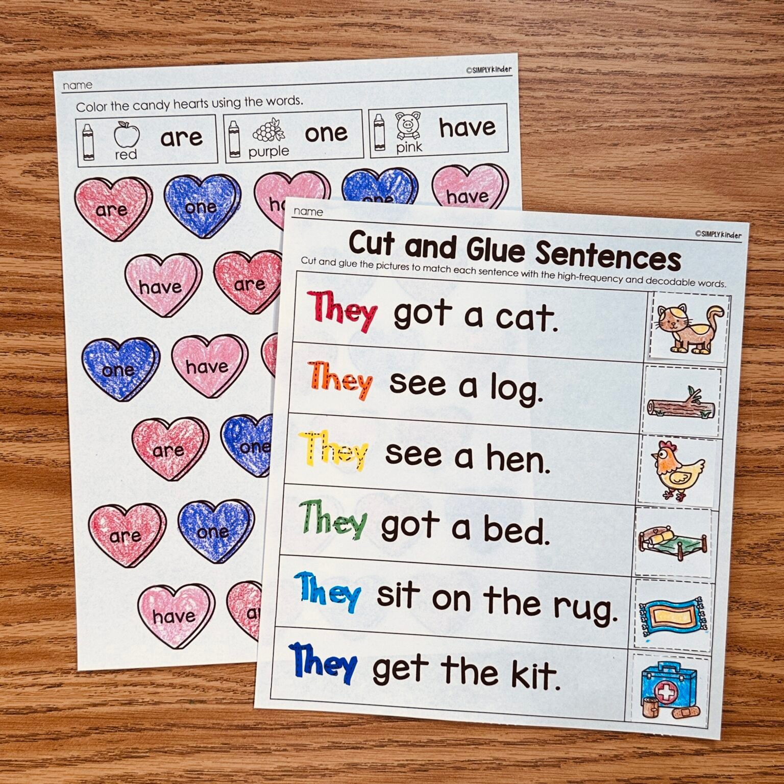 February Sight Word Printables - Simply Kinder + Printable Membership