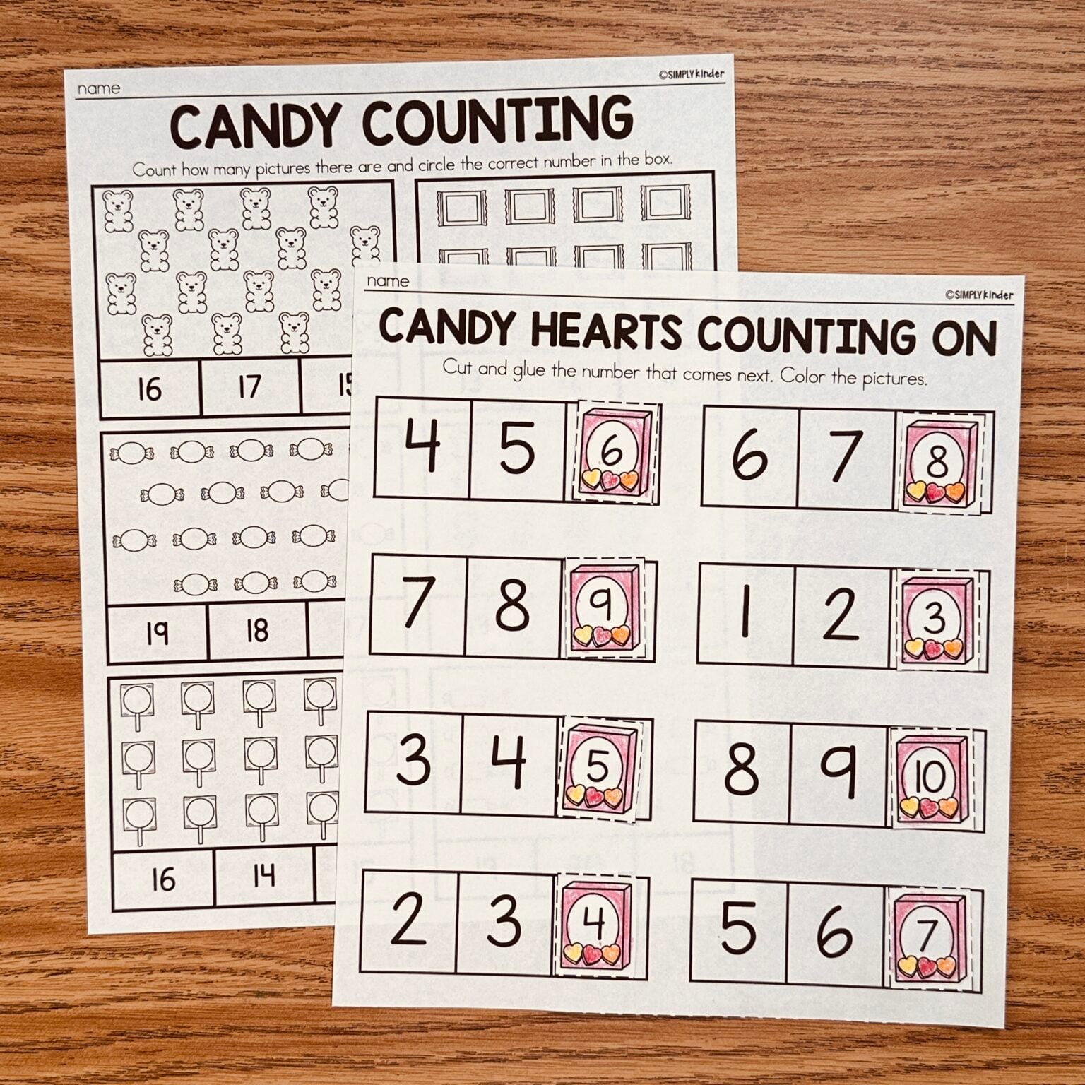 February Counting Printables - Simply Kinder + Printable Membership