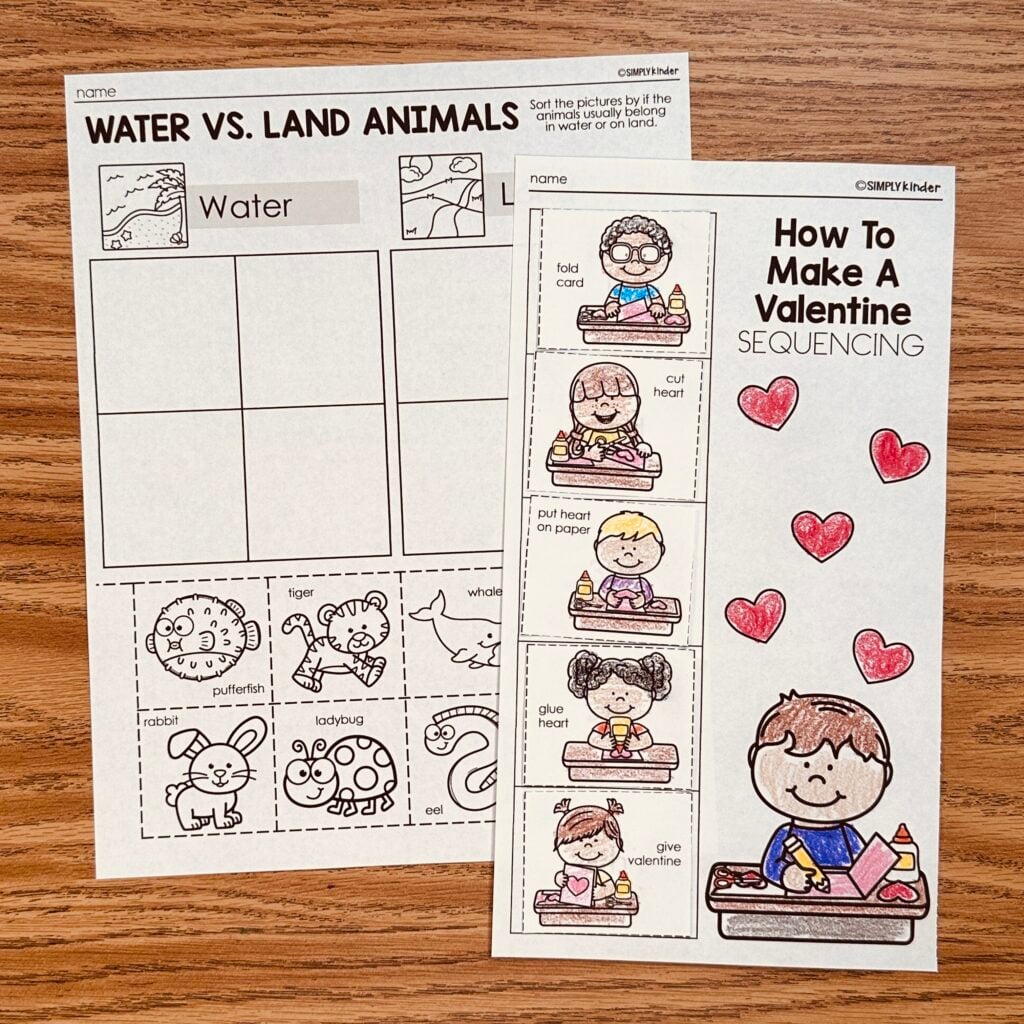 February Sequencing And Sorting Printables - Simply Kinder + Printable ...