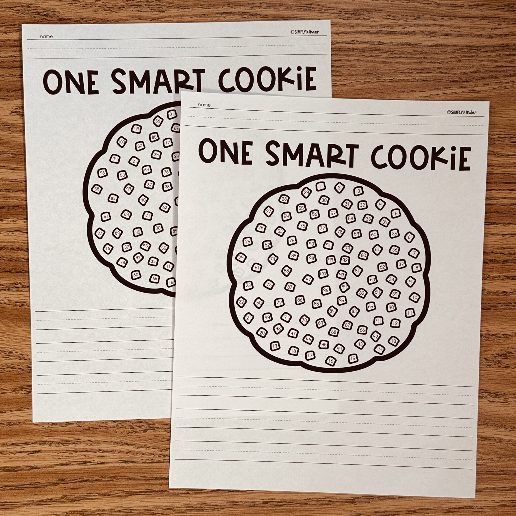 Smart Cookie 100th Day Writing Pages - Simply Kinder + Printable Membership