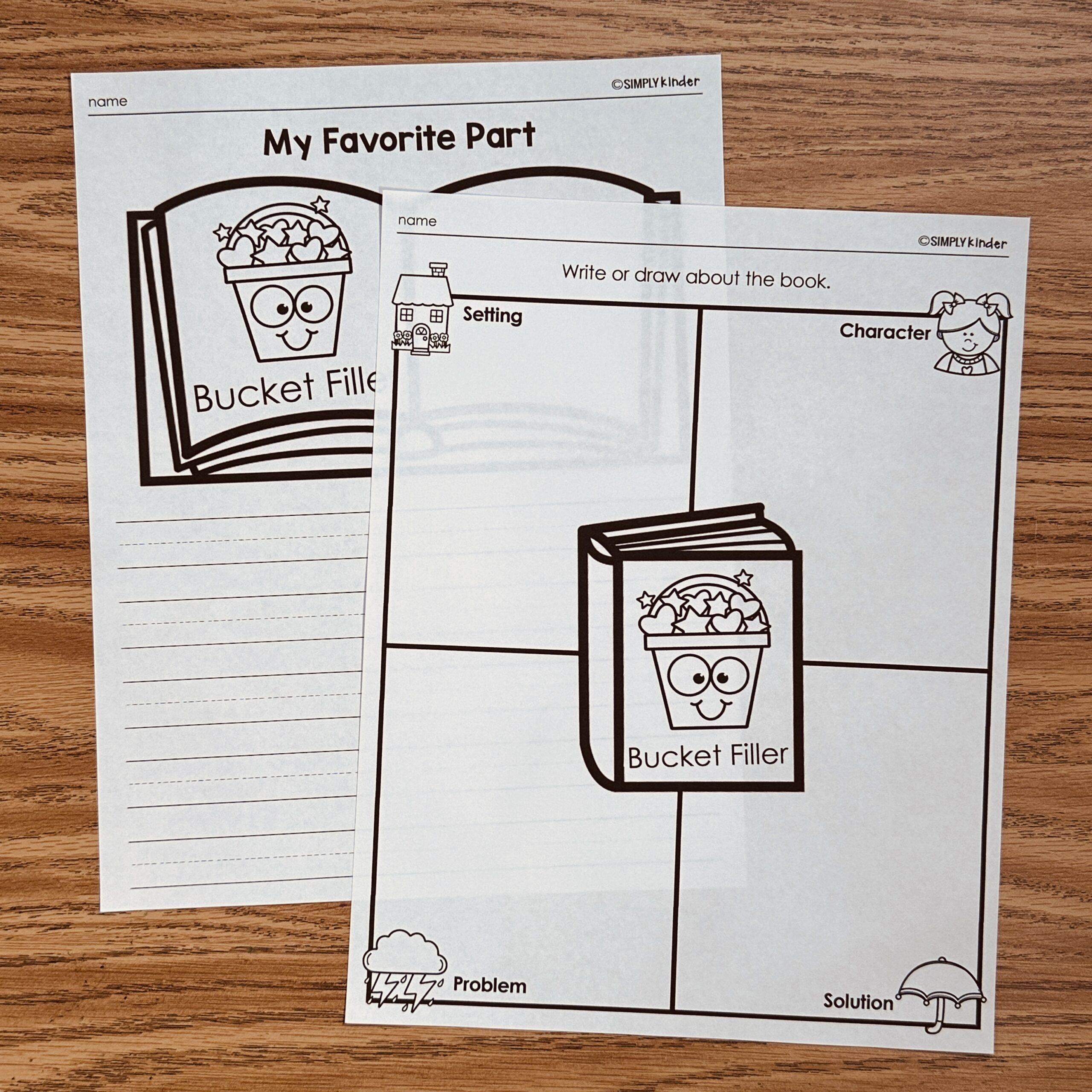 Bucket Filler Read And Respond Printables - Simply Kinder + Printable ...