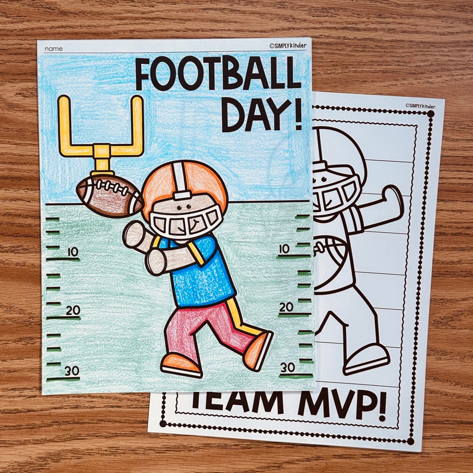 Football Printables - Cover Pages - Simply Kinder + Printable Membership