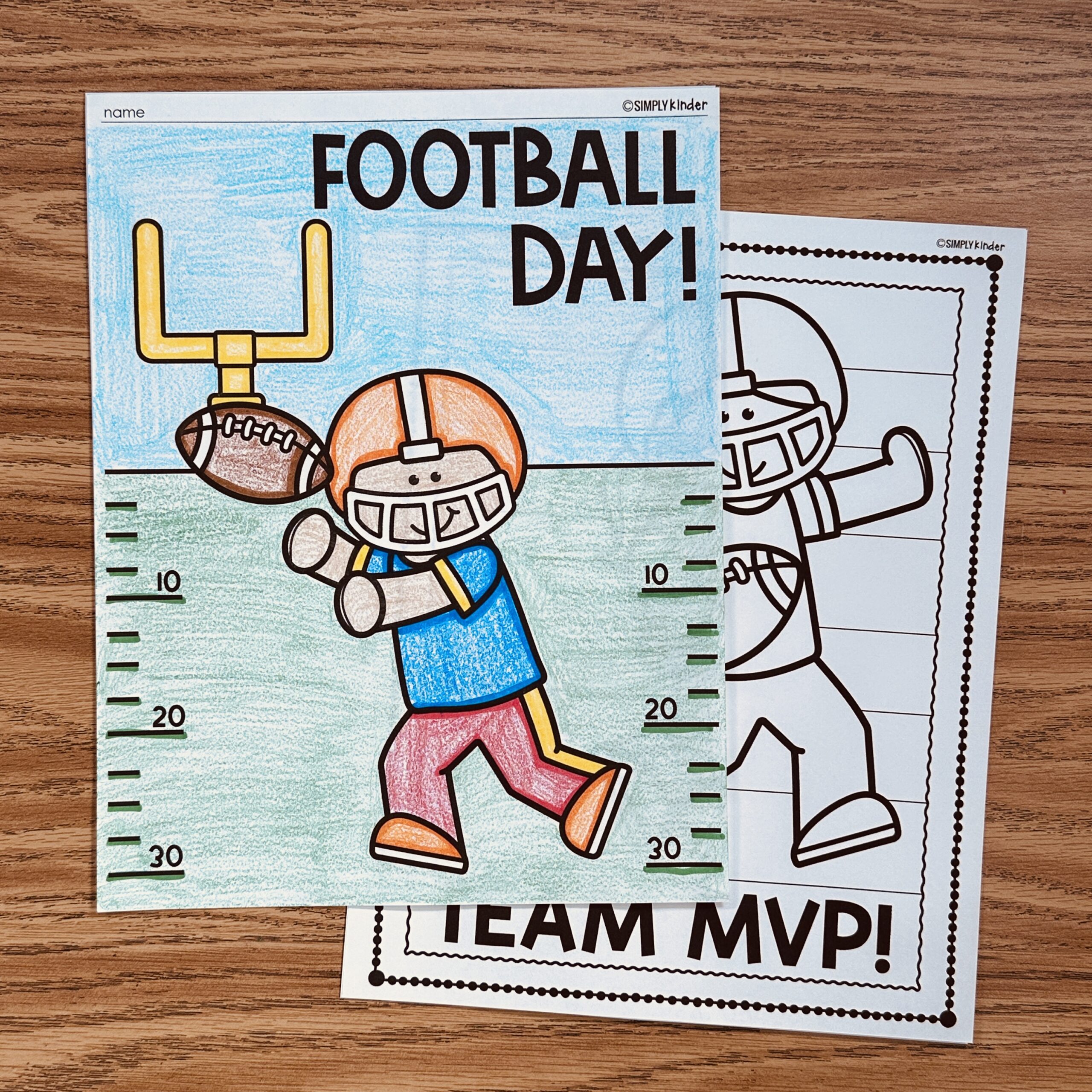 Football Coloring Printables - Simply Kinder + Printable Membership