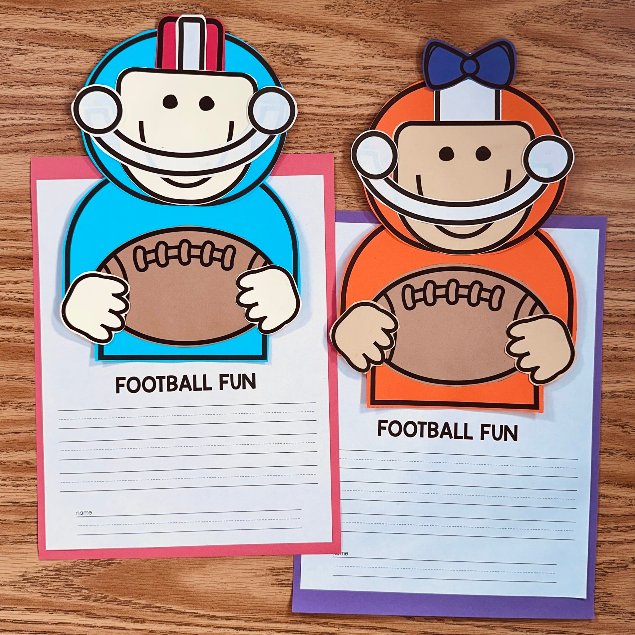 Football Craft and Bulletin Board - Simply Kinder + Printable Membership