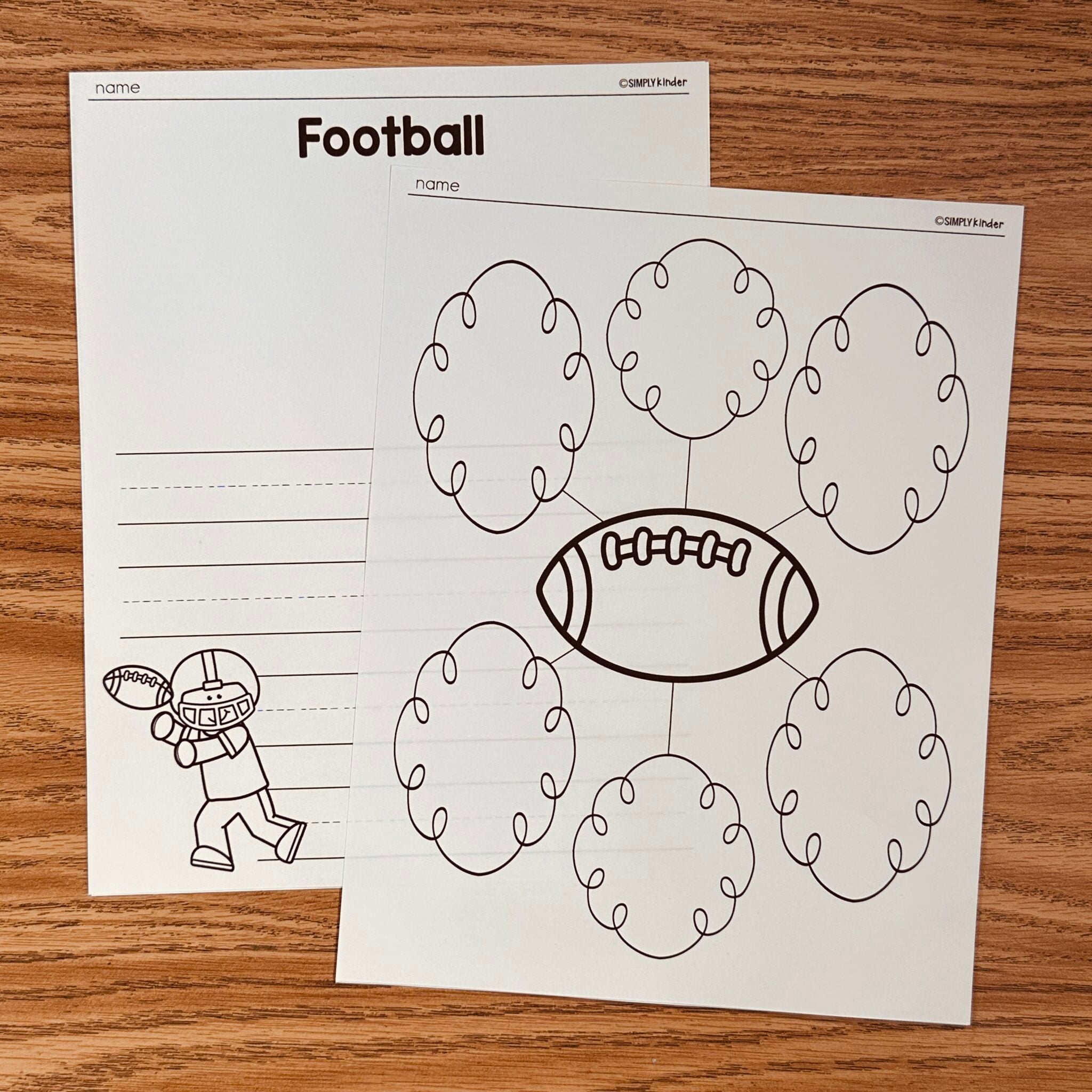 Football Writing Activities - Simply Kinder + Printable Membership