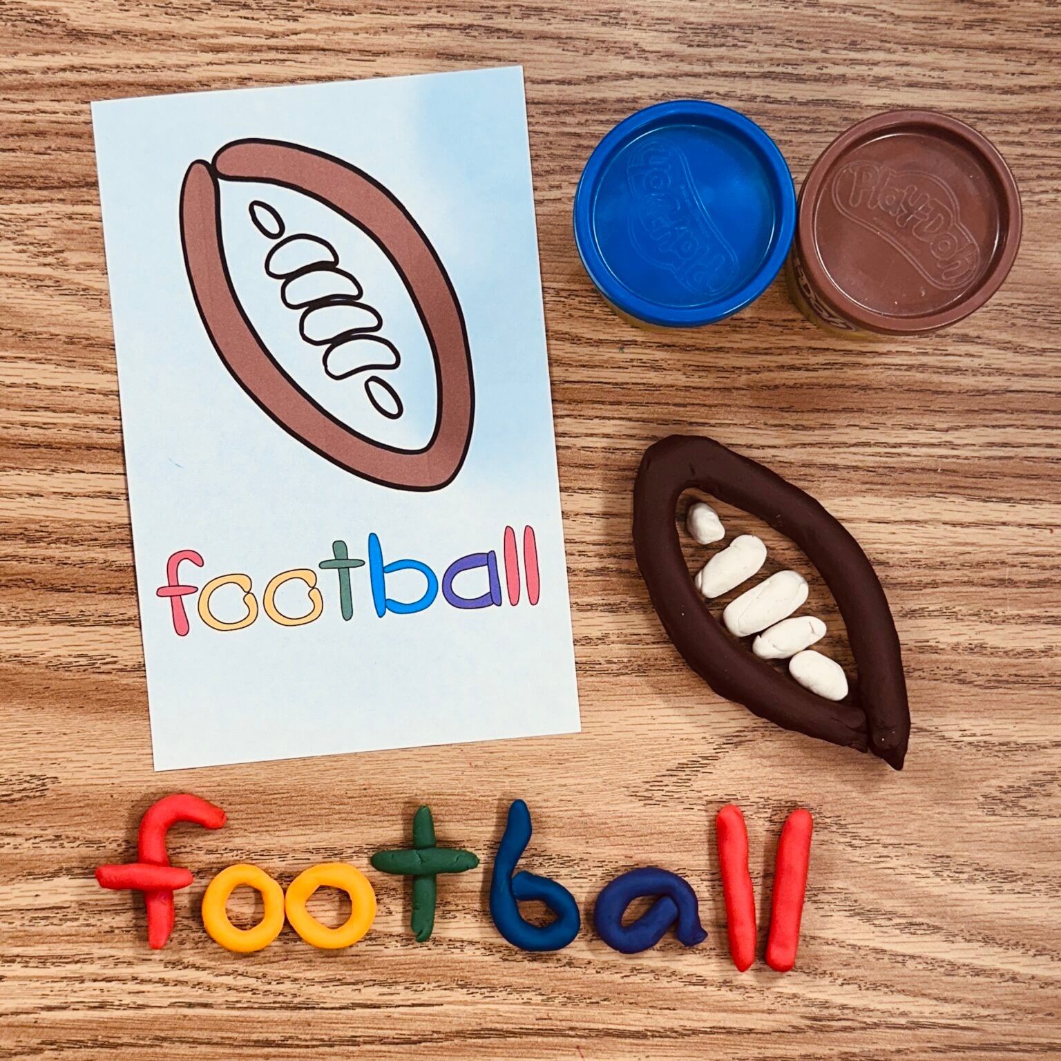Football Play Dough Center - Simply Kinder + Printable Membership