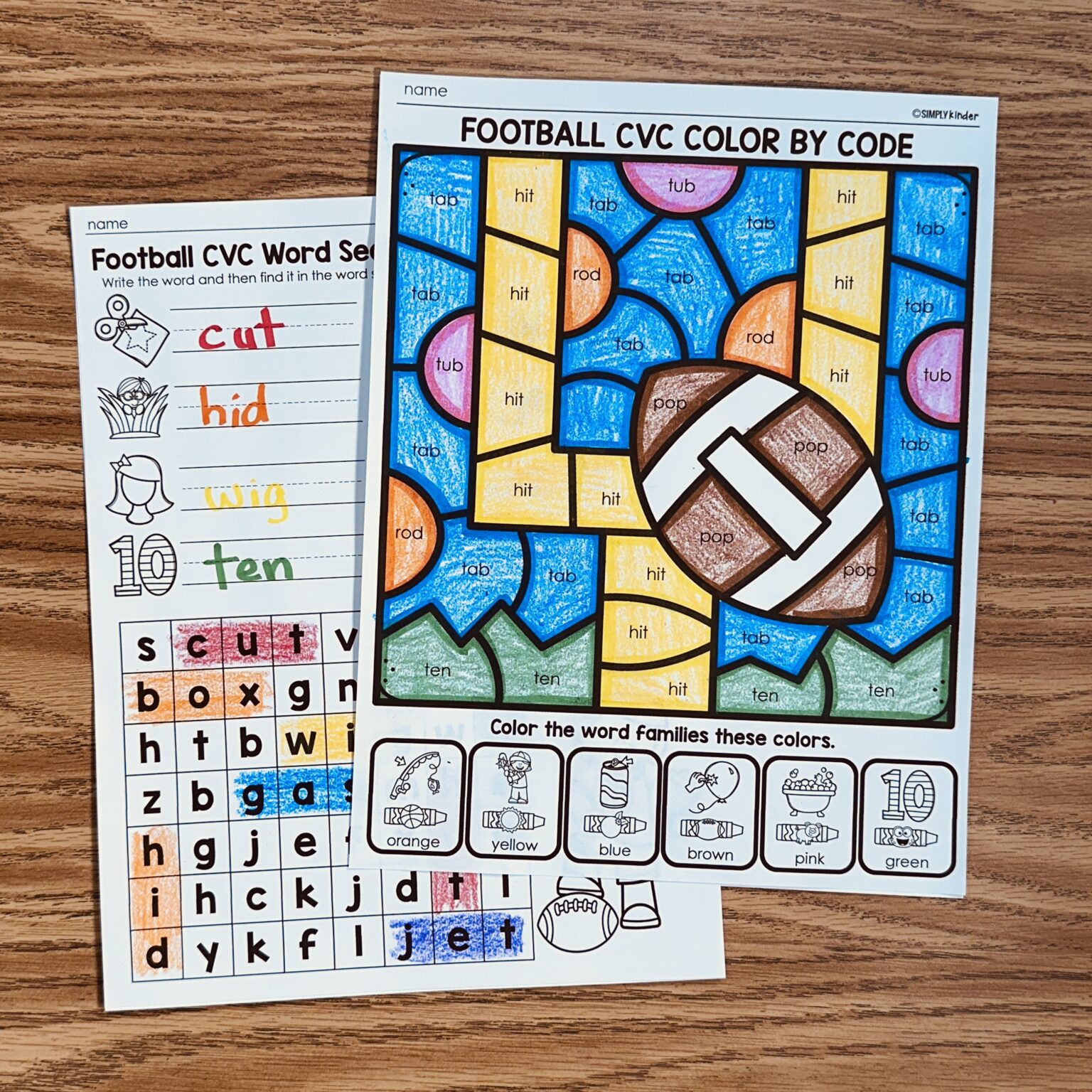 Football Literacy Printables - Simply Kinder + Printable Membership
