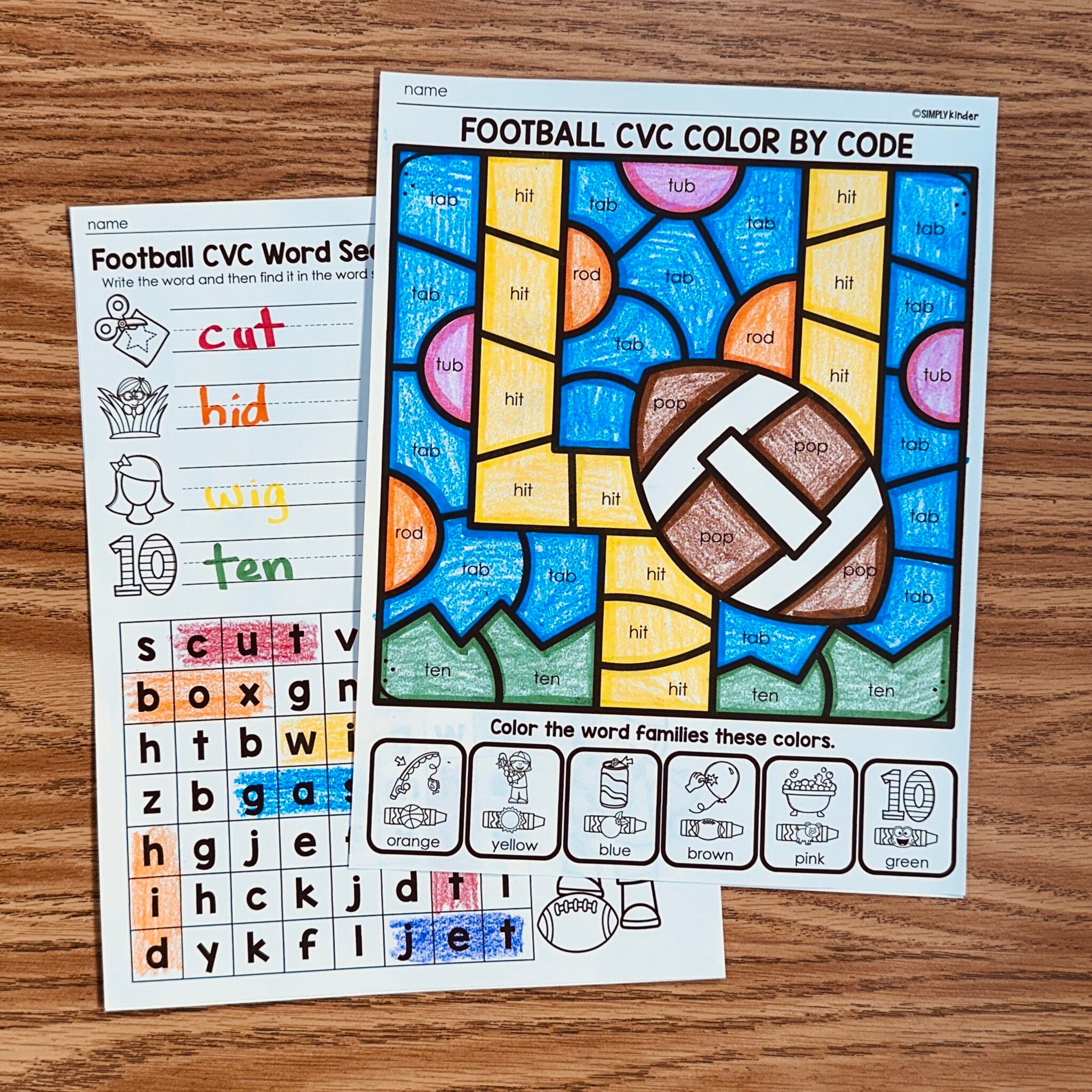 Football Literacy Printables - Simply Kinder + Printable Membership