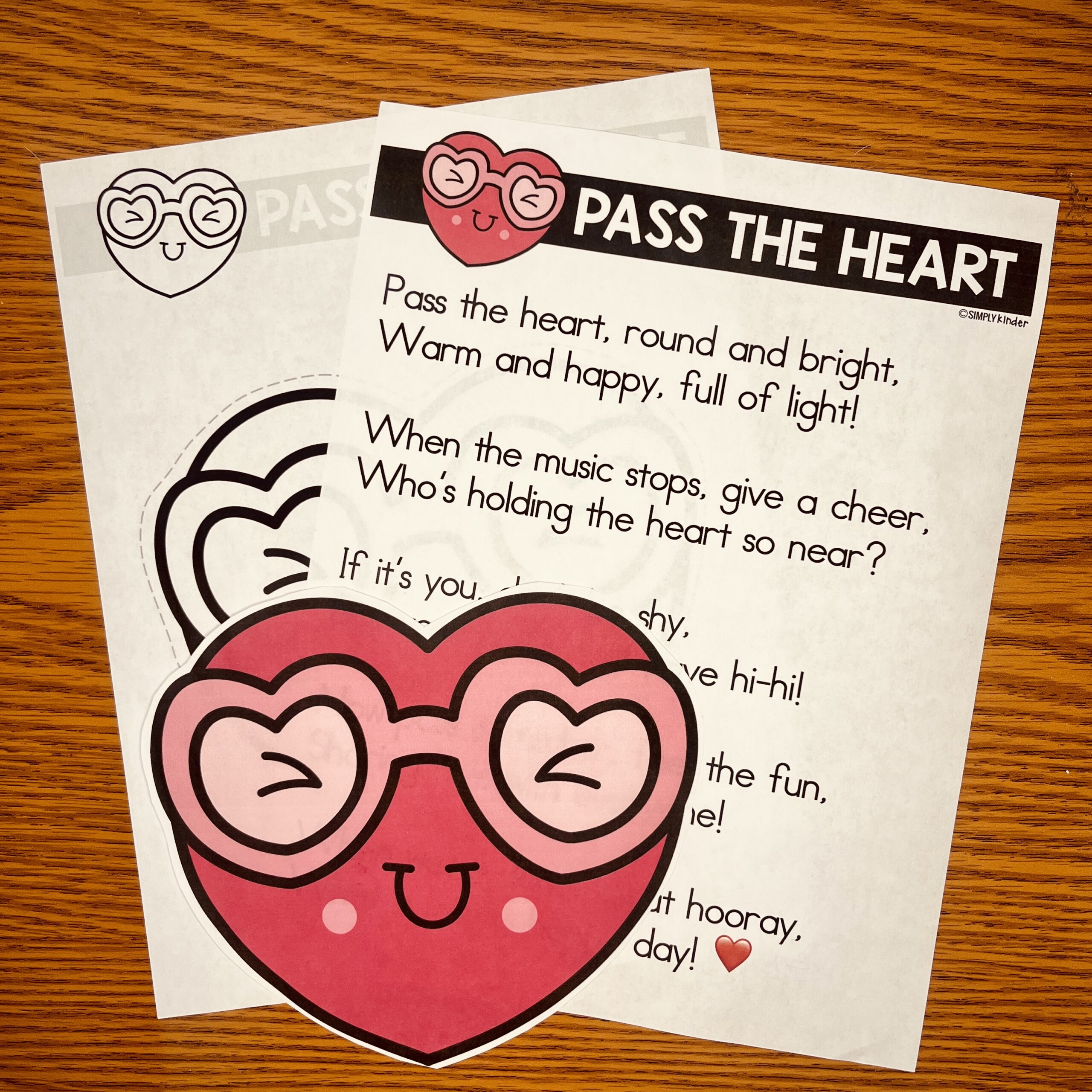 FREE Pass the Heart Poem - Simply Kinder + Printable Membership
