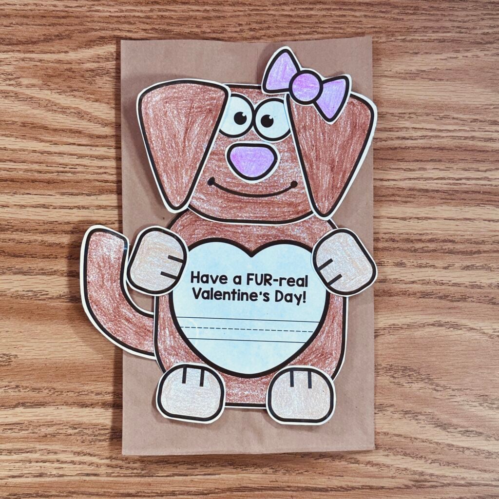 Dog Valentine’s Day Bag Craft - Simply Kinder + Printable Membership