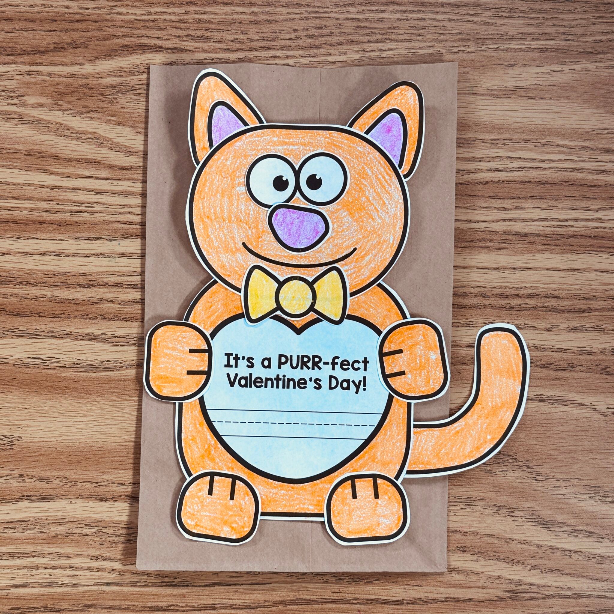 Cat Valentine’s Day Bag Craft - Simply Kinder + Printable Membership
