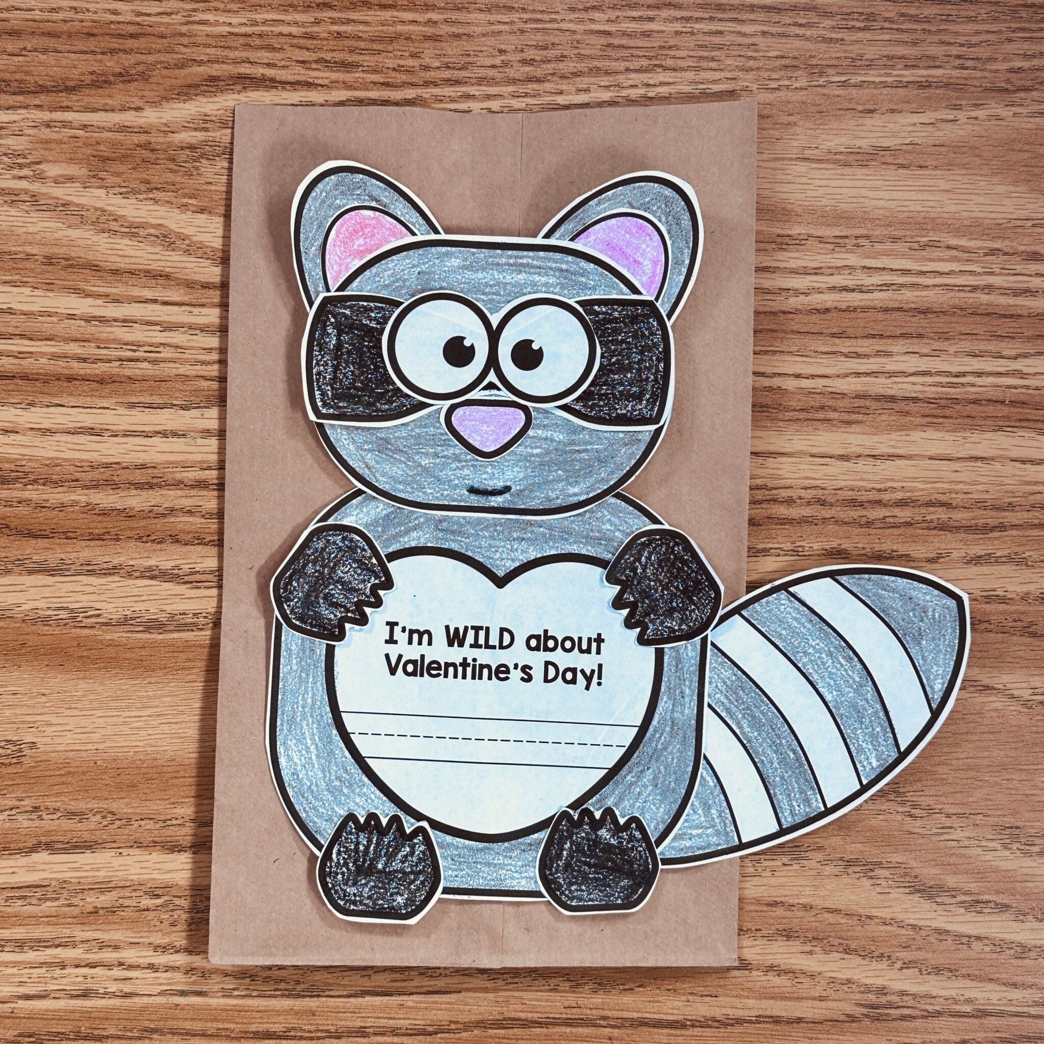 Racoon Valentine’s Day Bag Craft - Simply Kinder + Printable Membership