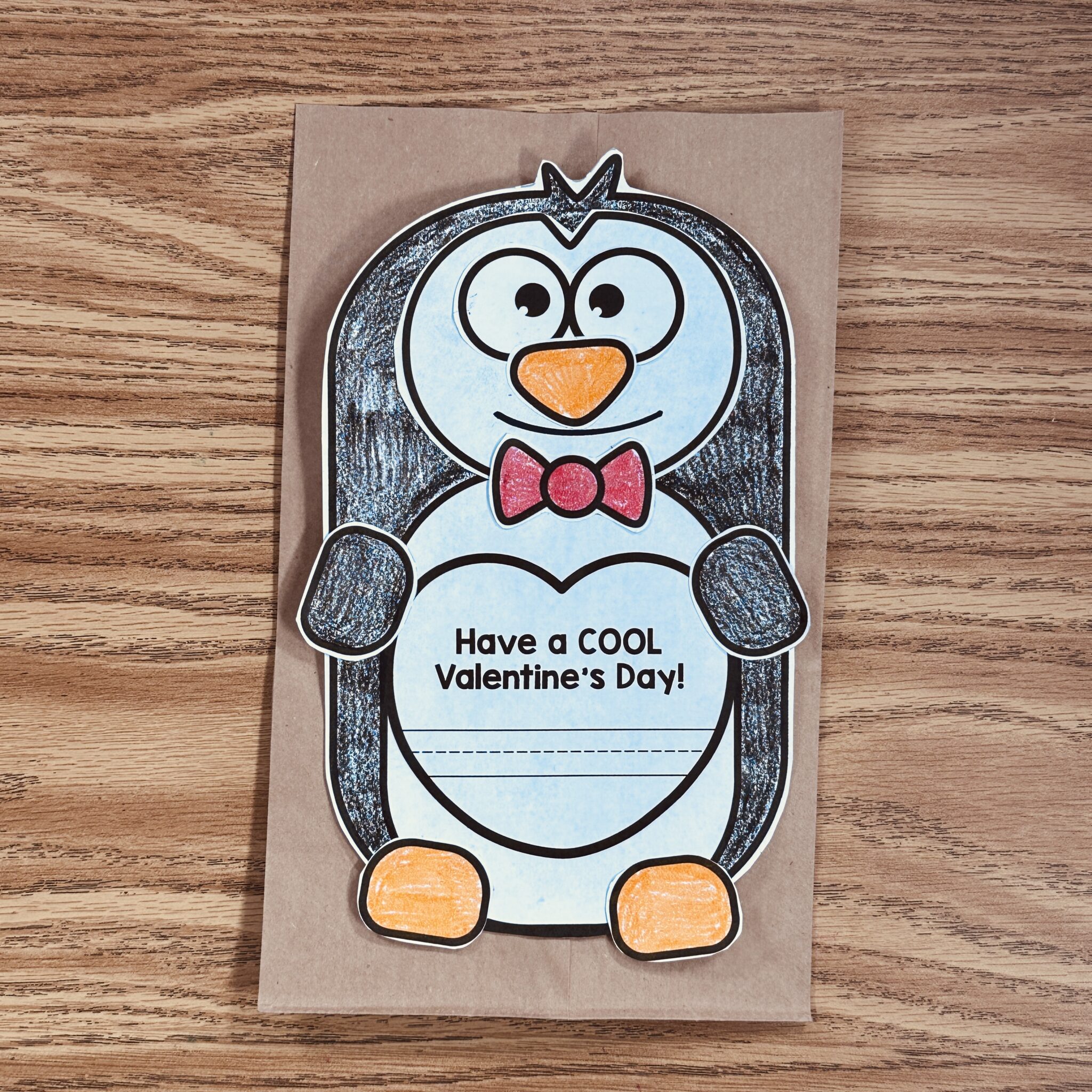 Penguin Valentine’s Day Bag Craft - Simply Kinder + Printable Membership