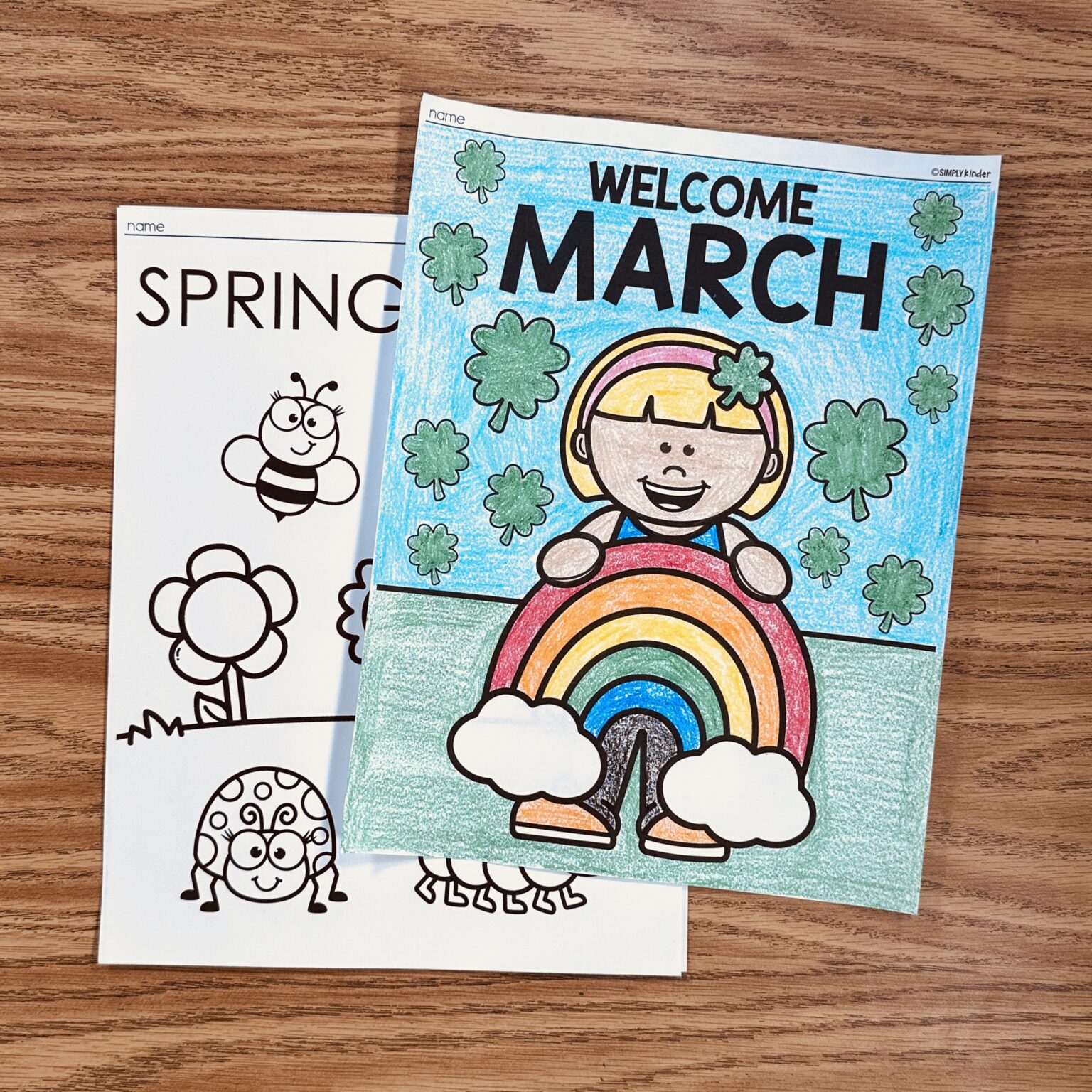 March Cover Page For No Prep Packet - Simply Kinder + Printable Membership