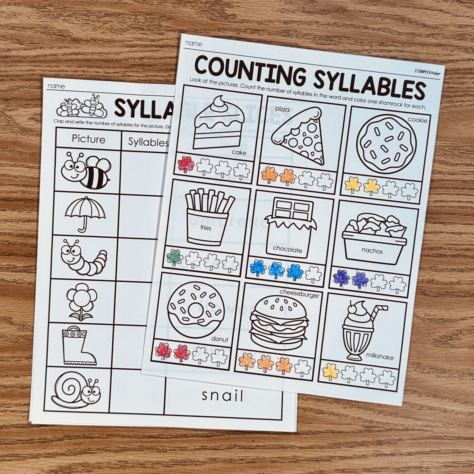 March Syllables Printables - Simply Kinder + Printable Membership