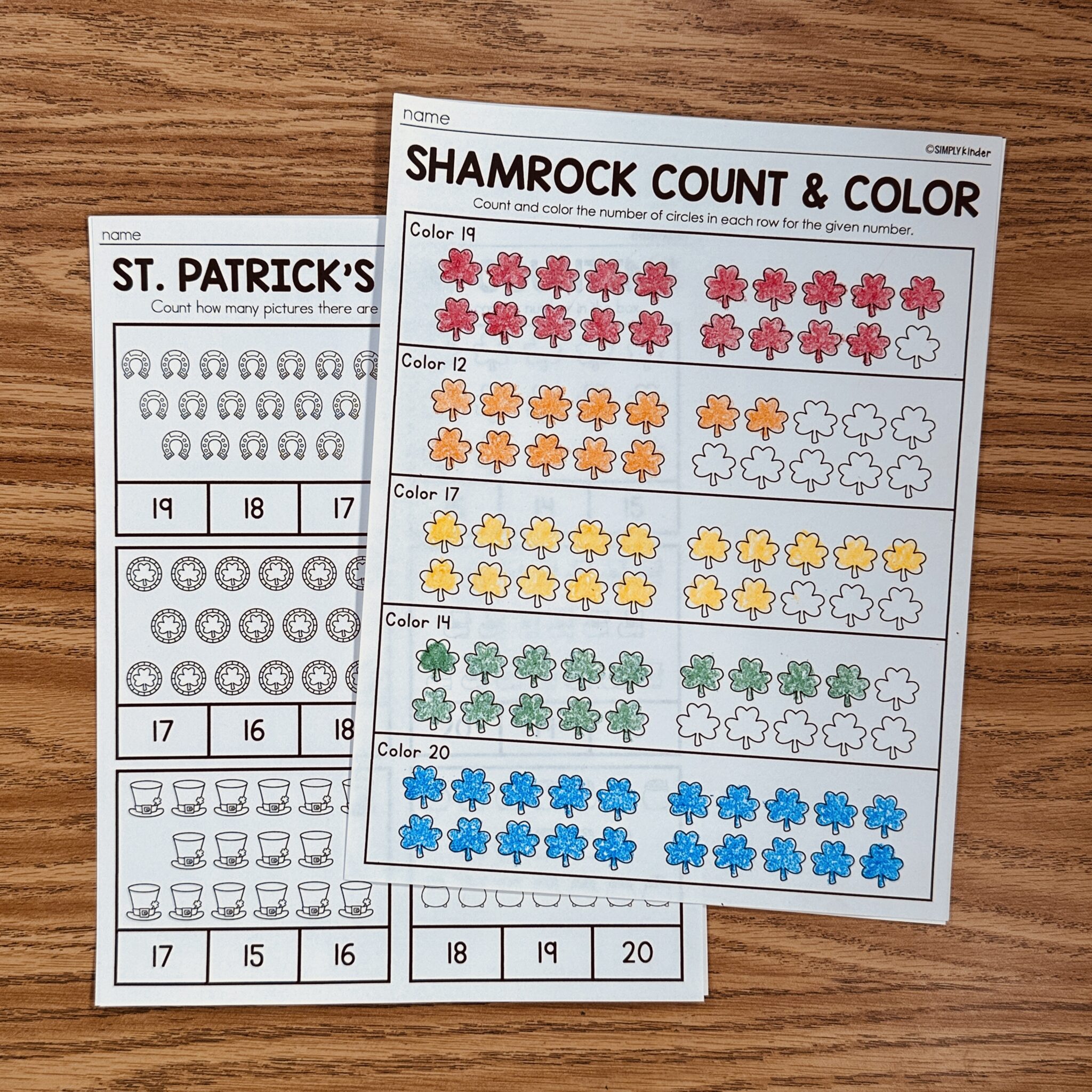 March Counting Printables - Simply Kinder + Printable Membership