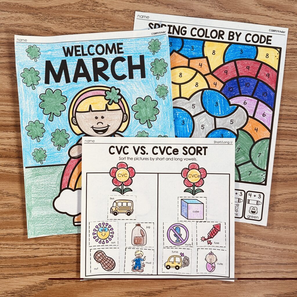 March No Prep Printables - Simply Kinder + Printable Membership
