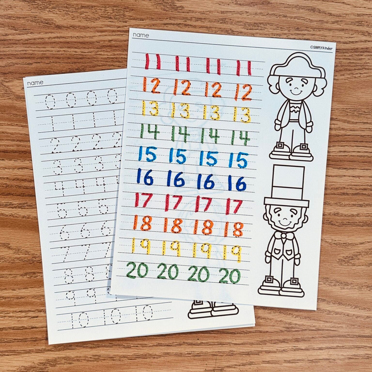 Presidents Day Number Writing Printables - Simply Kinder + Printable ...