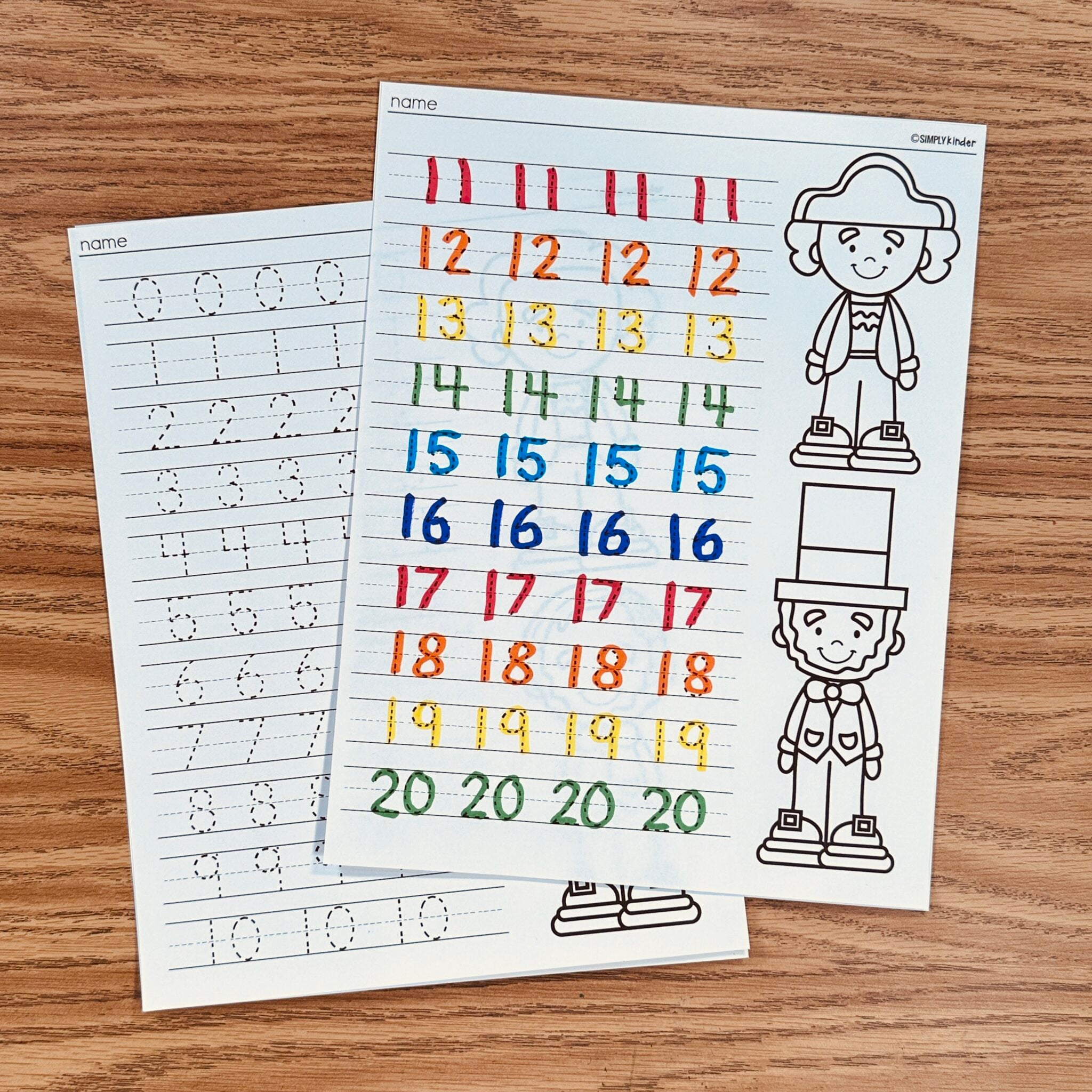 Presidents Day Number Writing Printables - Simply Kinder + Printable ...