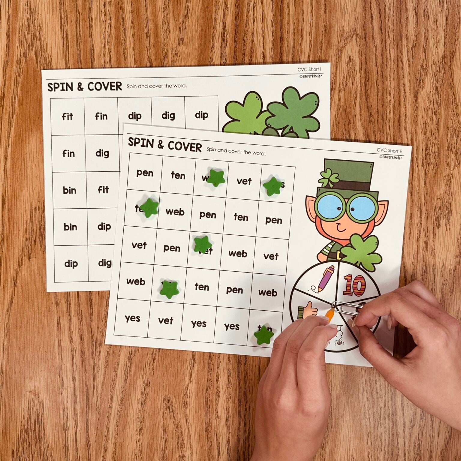 St. Patrick's Day CVC Spin And Cover No Prep Game – Spin And Cover ...