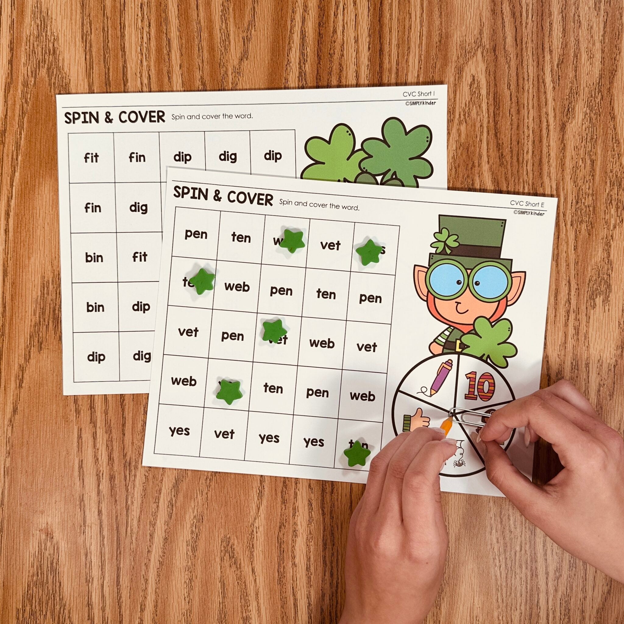 St. Patrick's Day CVC Spin And Cover No Prep Game – Spin And Cover ...