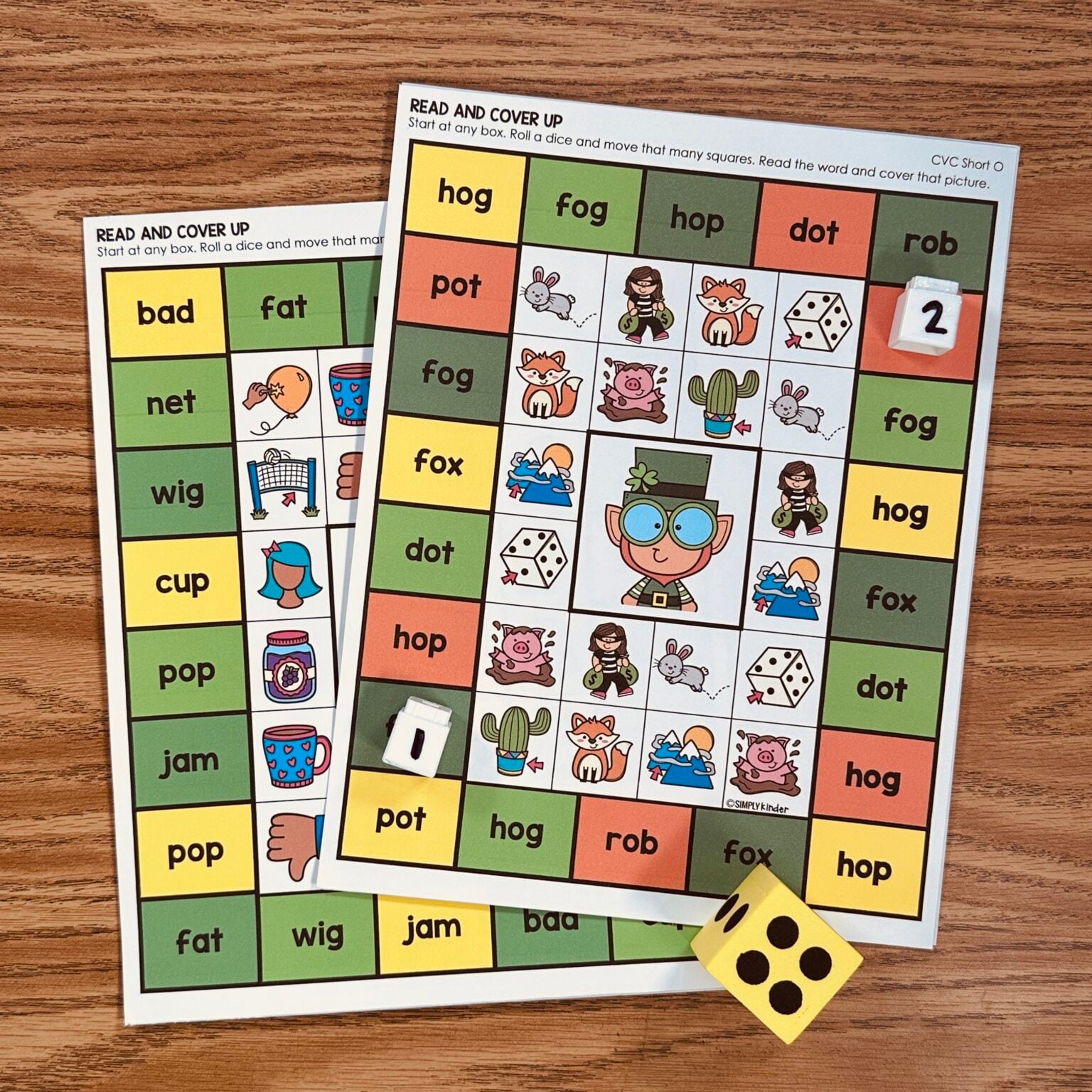 St. Patrick’s Day CVC No Prep Games - Read And Cover Up - Simply Kinder ...