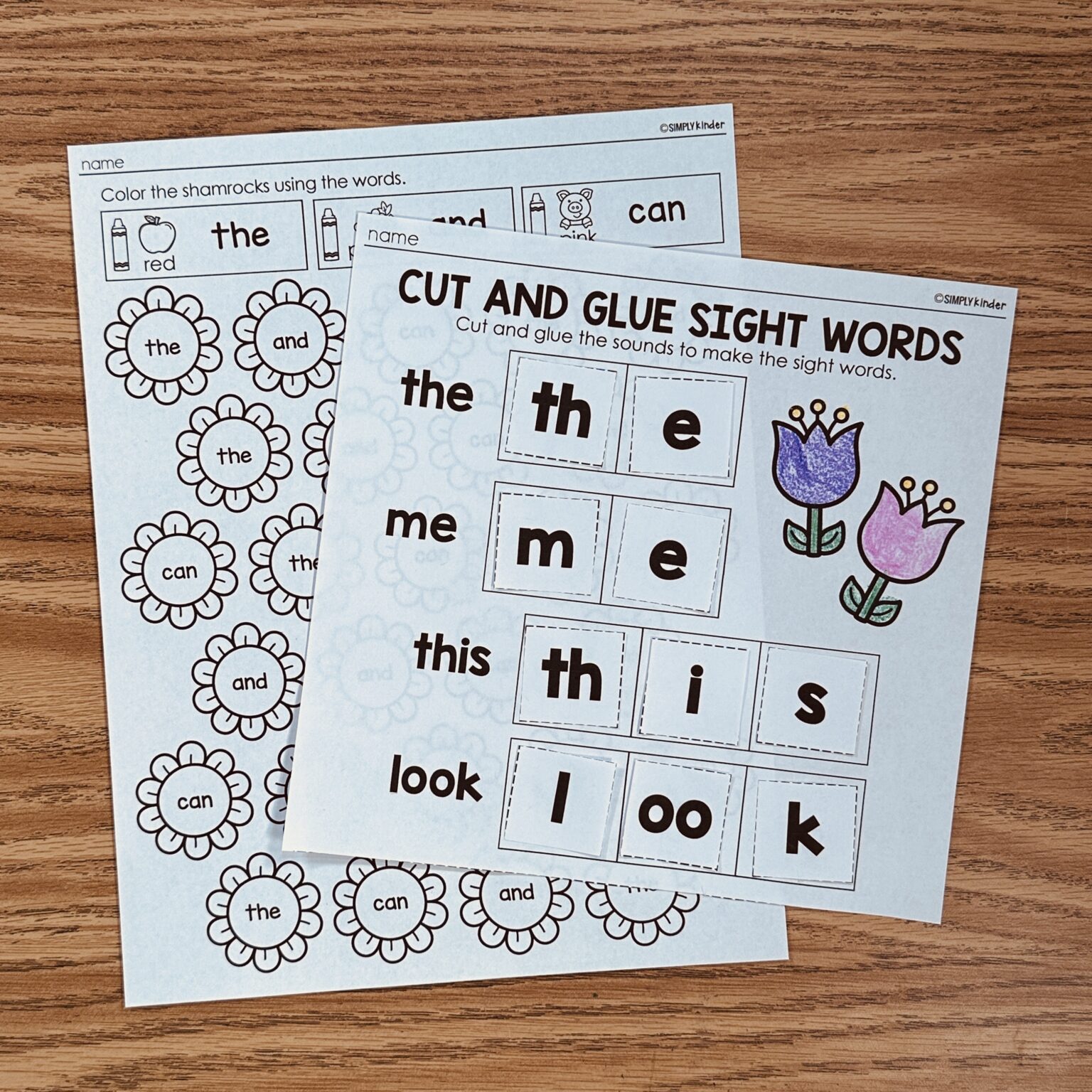 April Sight Word Printables - Simply Kinder + Printable Membership