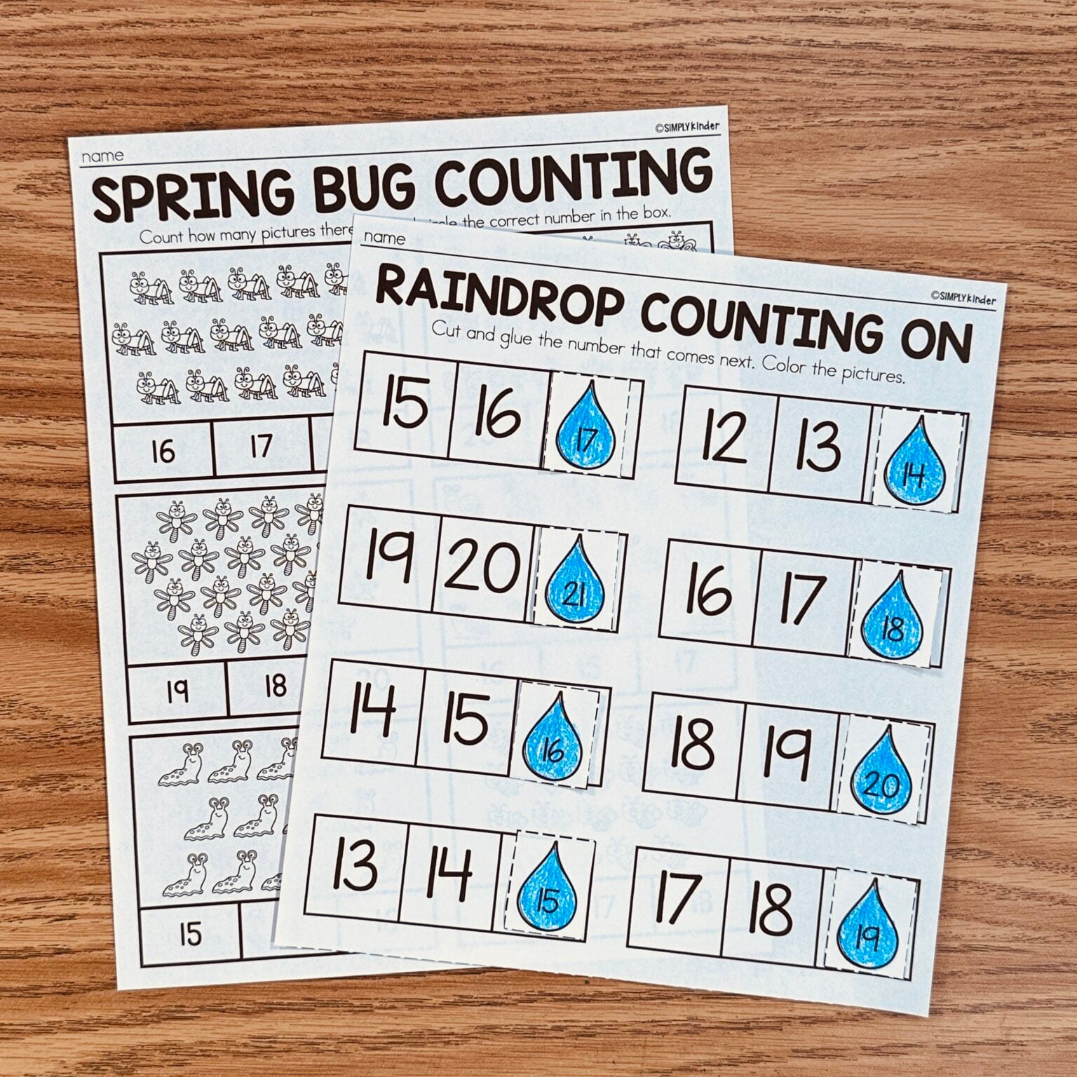 April Counting Printables - Simply Kinder + Printable Membership