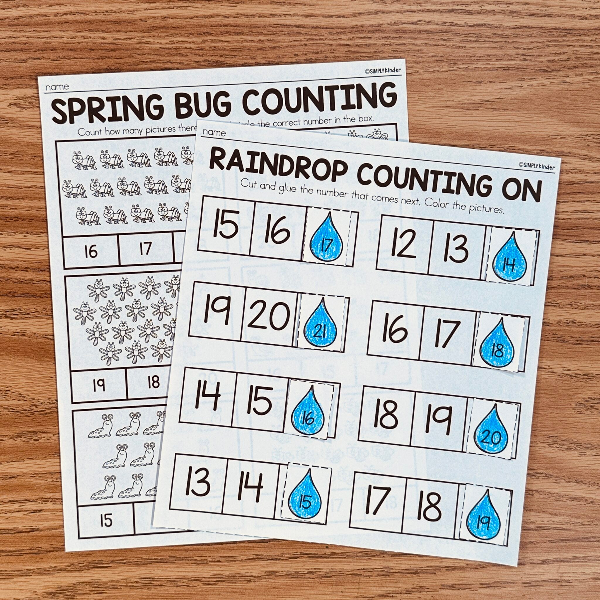 April Counting Printables - Simply Kinder + Printable Membership