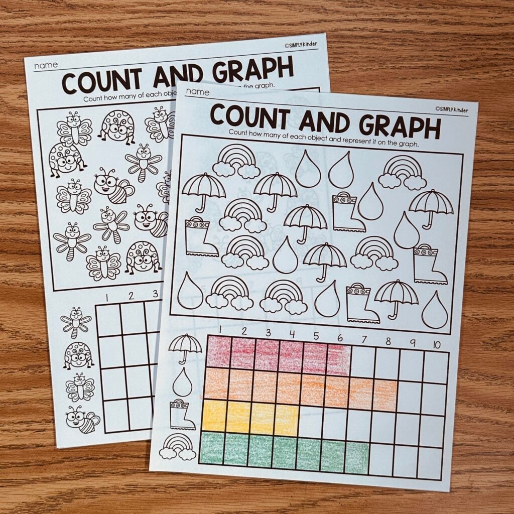 April Graphing Printables - Simply Kinder + Printable Membership
