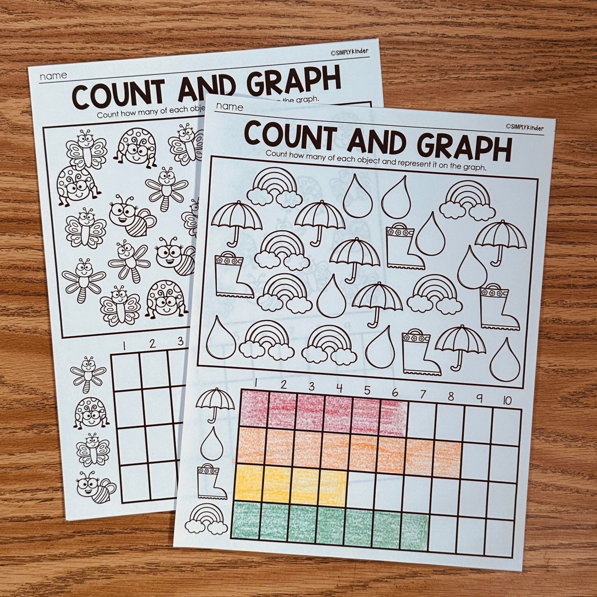 April Graphing Printables - Simply Kinder + Printable Membership