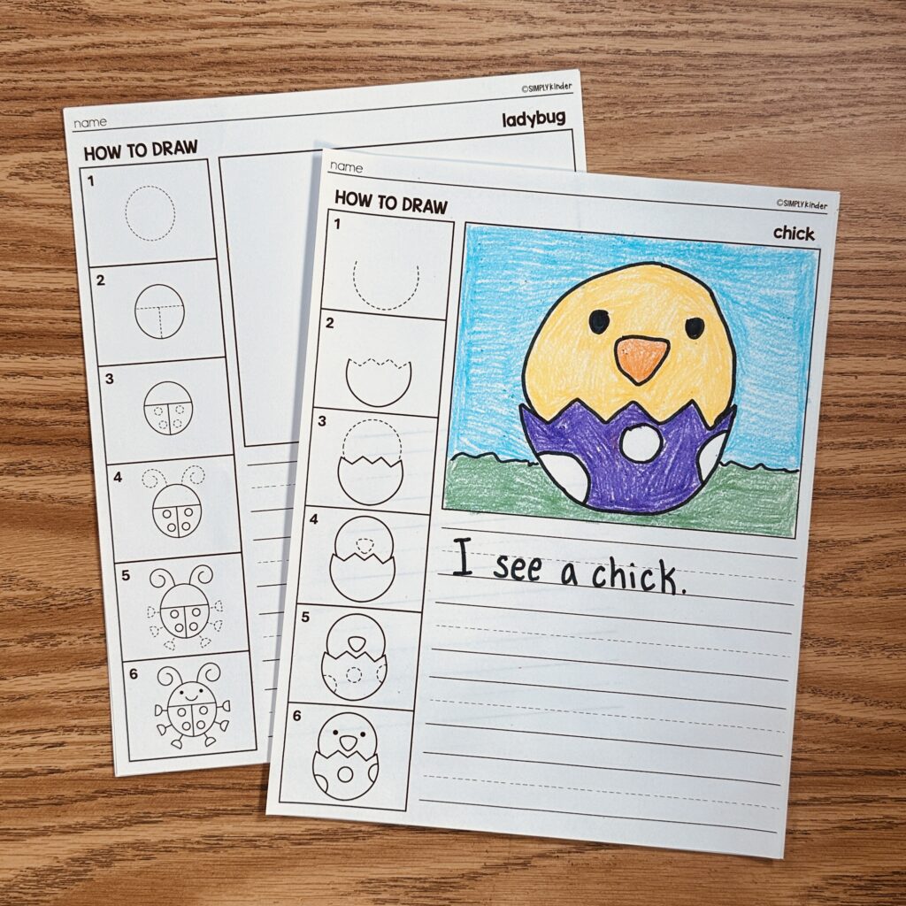 April Directed Drawing Printables - Simply Kinder + Printable Membership