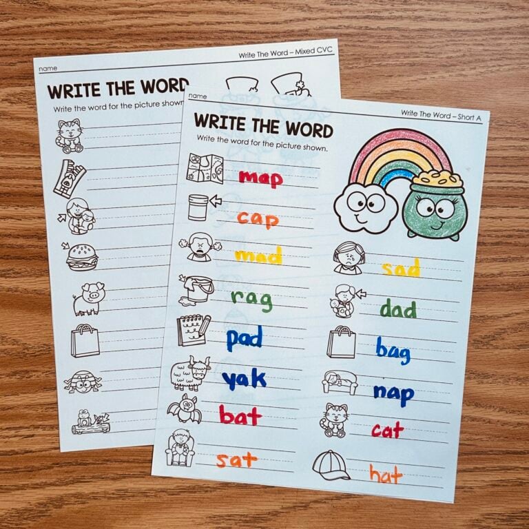 St. Patrick's Day CVC Write The Word Printables - Simply Kinder ...