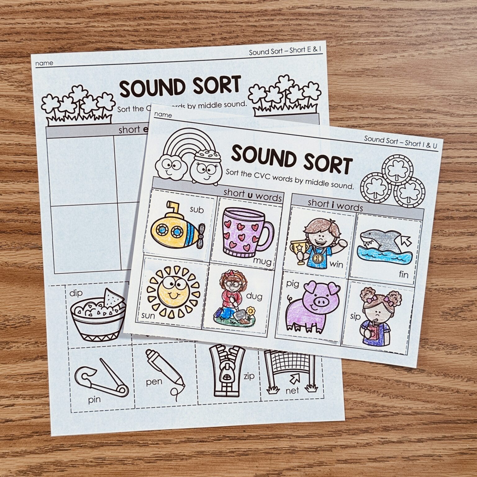 St. Patrick's Day CVC Sound Sort Printables - Simply Kinder + Printable ...