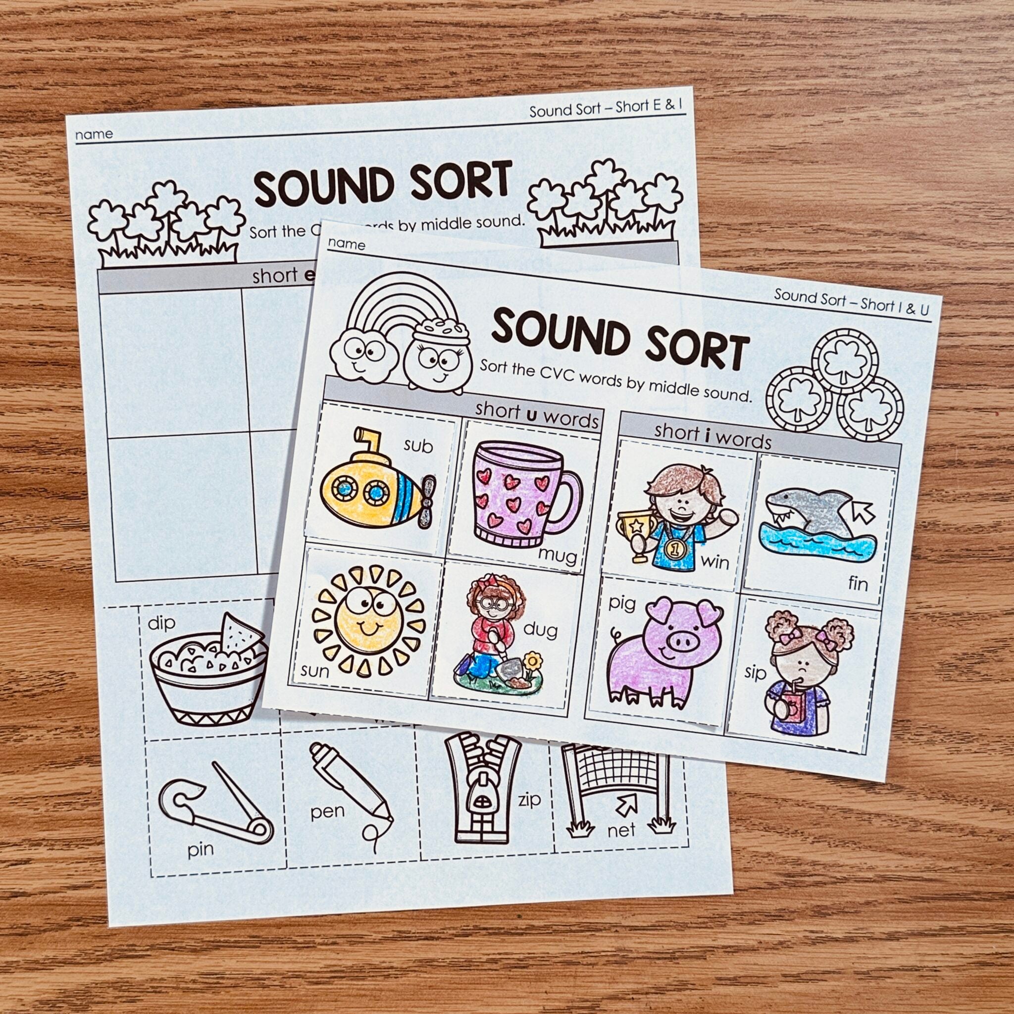 St. Patrick's Day CVC Sound Sort Printables - Simply Kinder + Printable ...