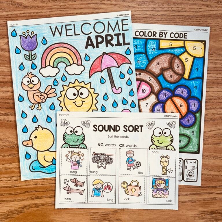 April No Prep Printables - Simply Kinder + Printable Membership