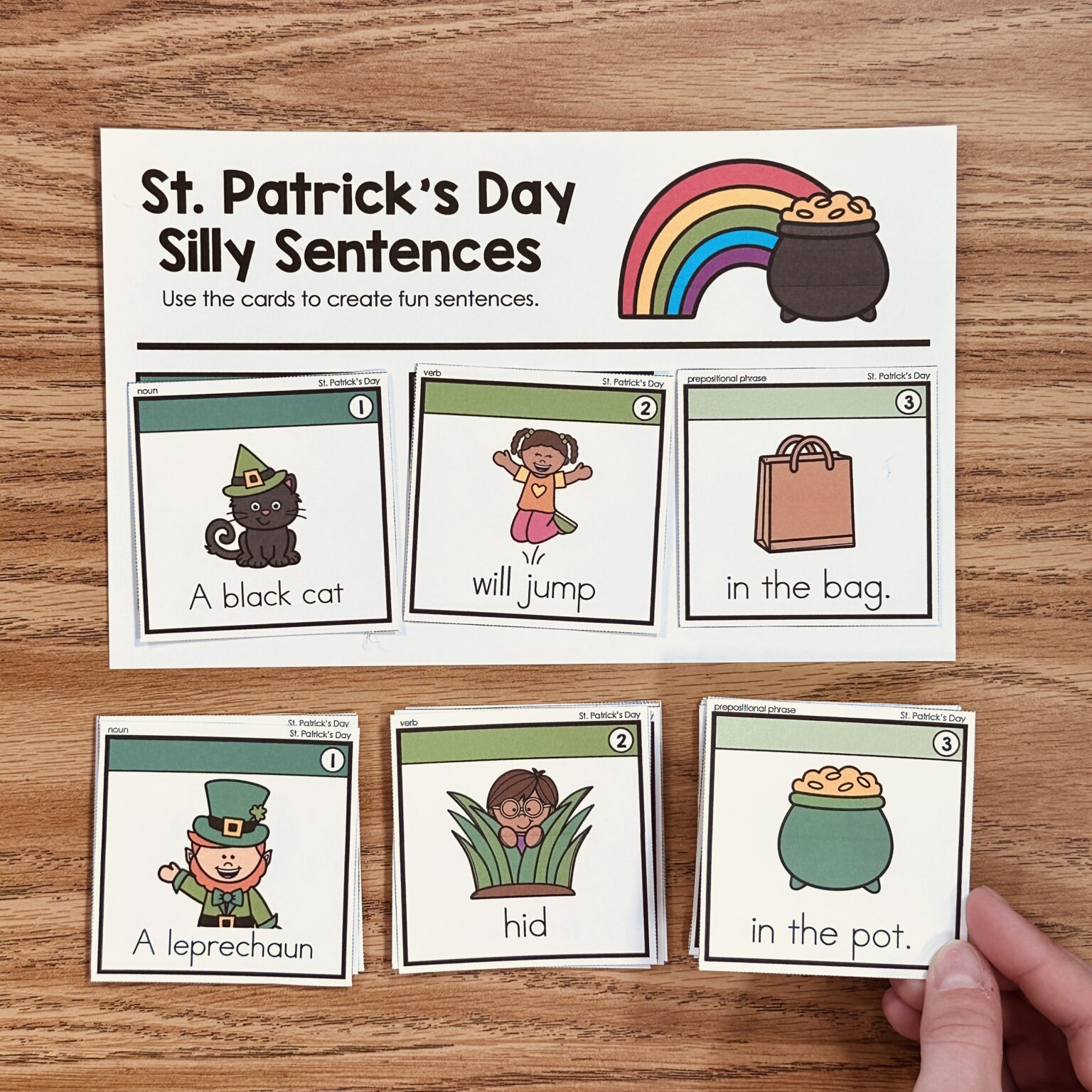 St. Patrick's Day Silly Sentence Phonics Center - Simply Kinder ...