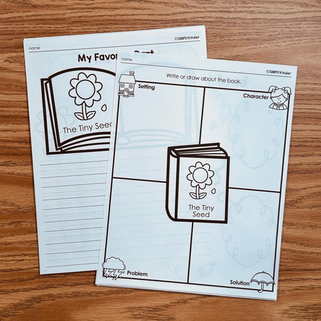 The Tiny Seed Read And Respond Printables - Simply Kinder + Printable ...