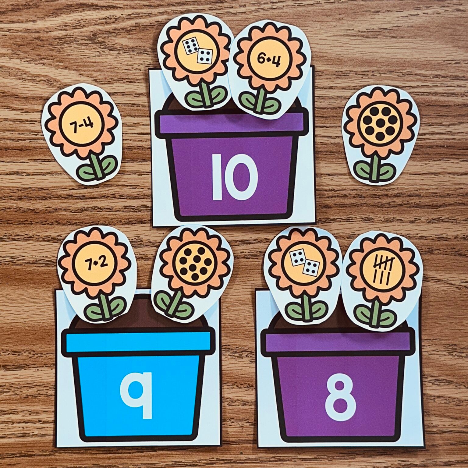 Flower Pot Numbers Counting Center Cards - Simply Kinder + Printable ...