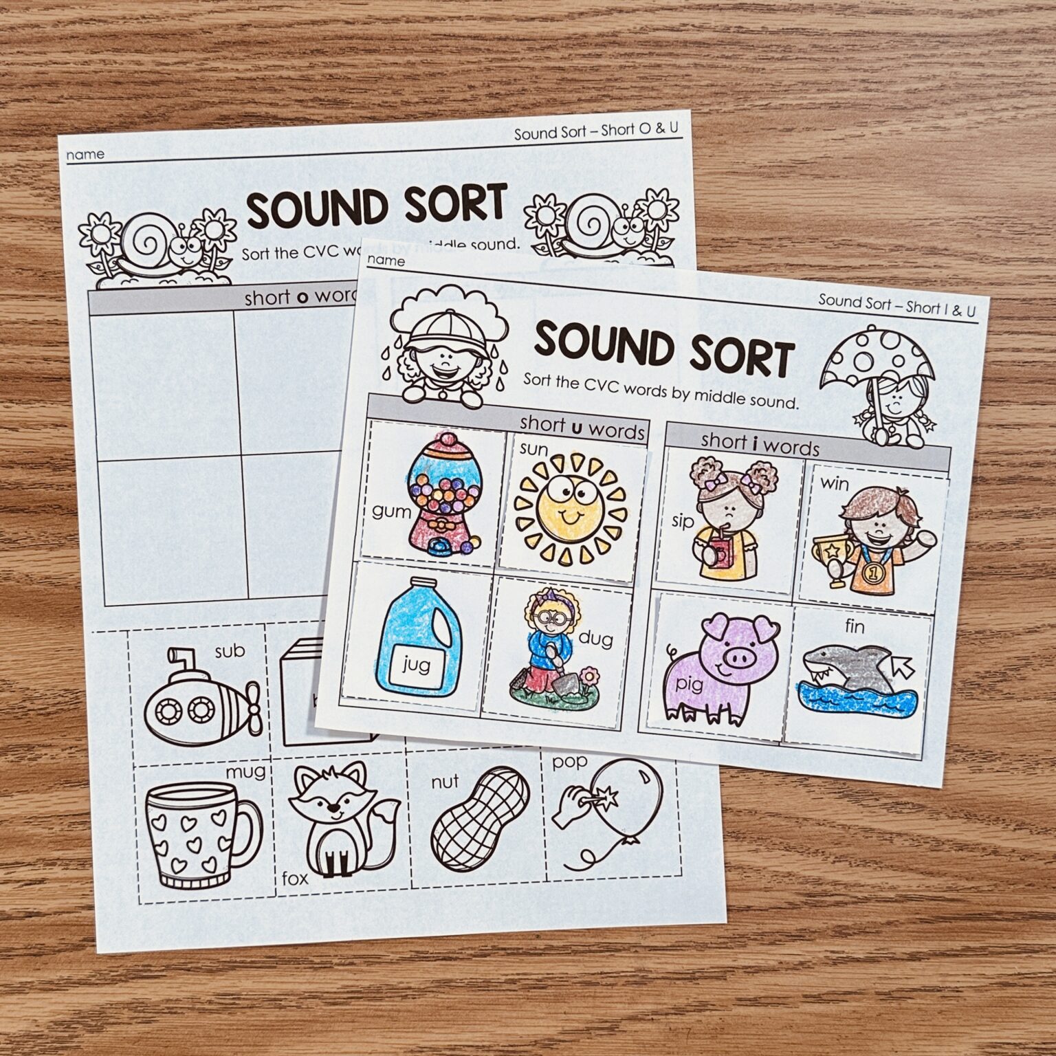 Spring CVC Sound Sort Printables - Simply Kinder + Printable Membership