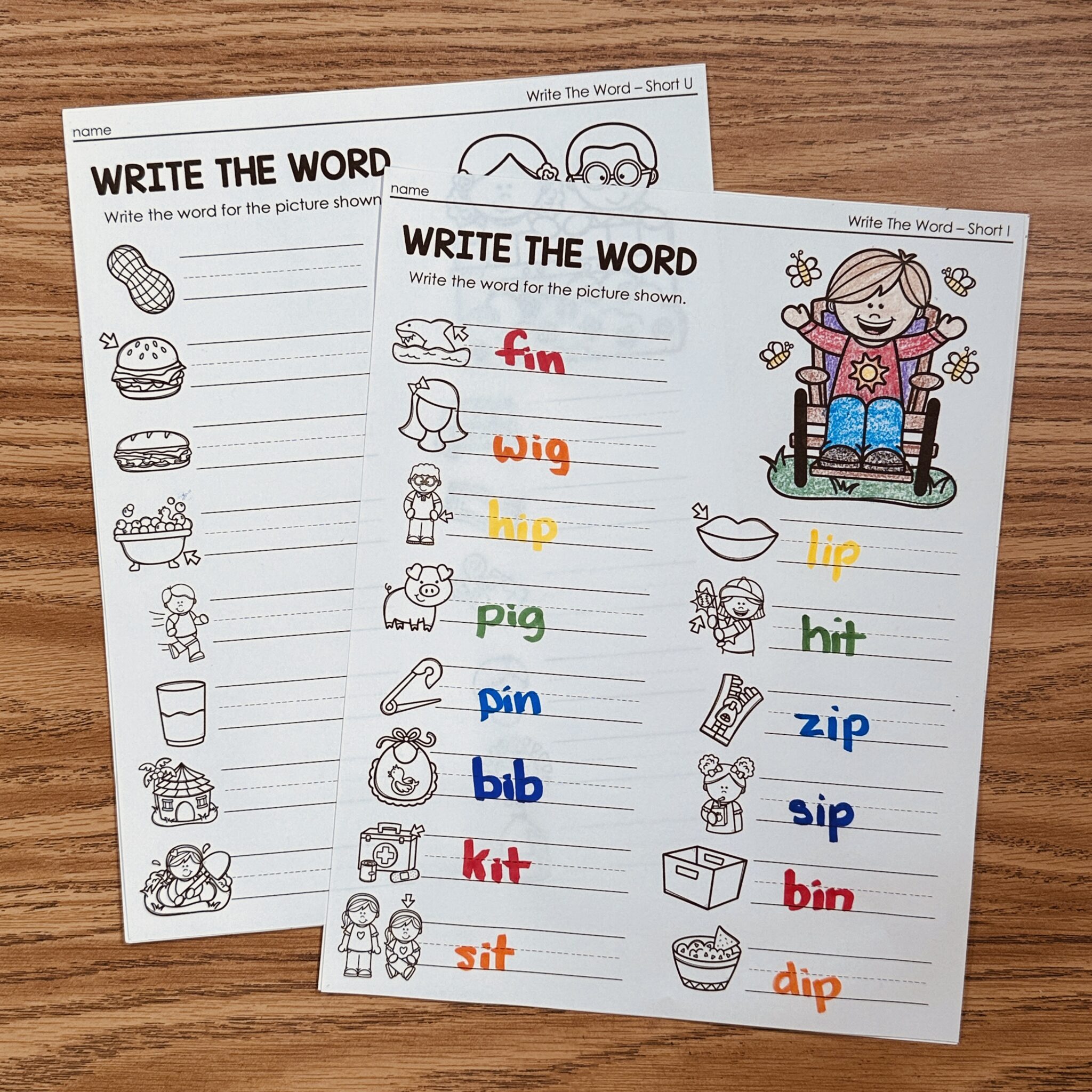 Spring CVC Write The Word Printables - Simply Kinder + Printable Membership