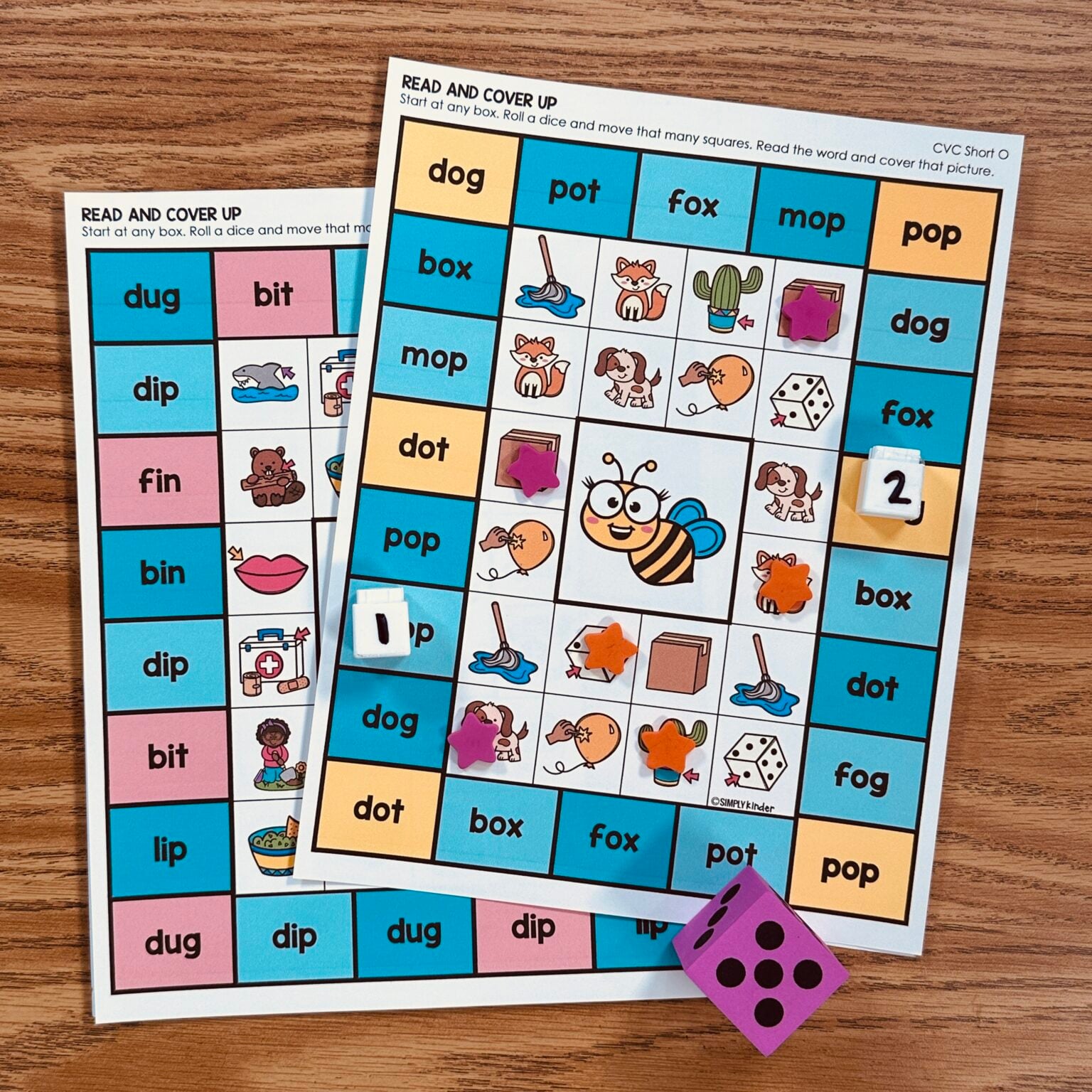 Spring CVC No Prep Games - Read And Cover Up - Simply Kinder ...