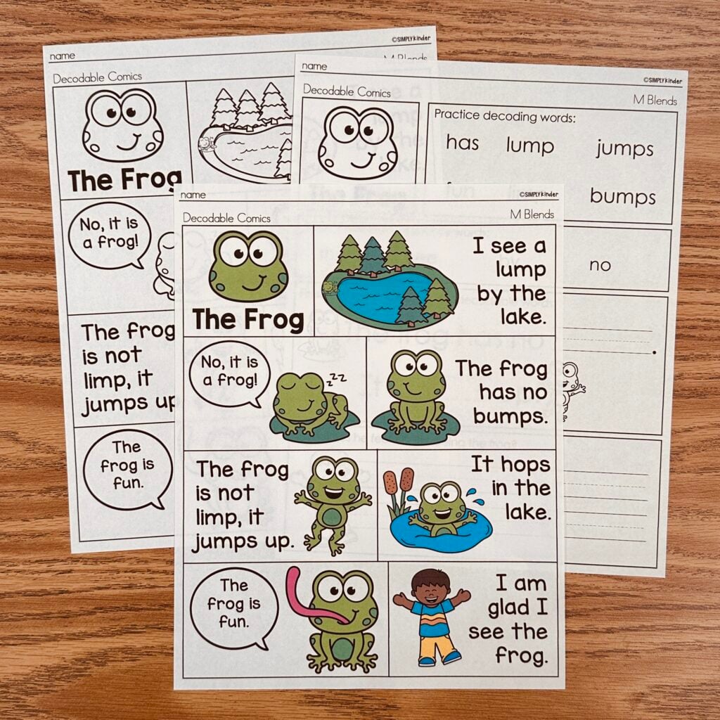 Blends Decodable Comics - Simply Kinder + Printable Membership
